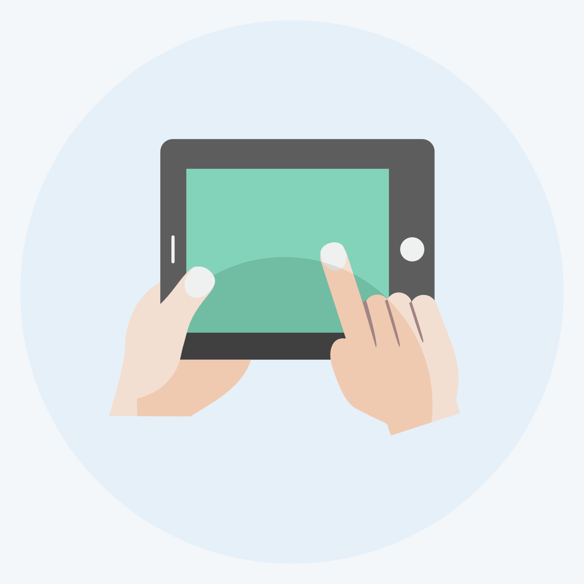Icon Using Tablet. suitable for Hand Actions symbol. flat style. simple ...