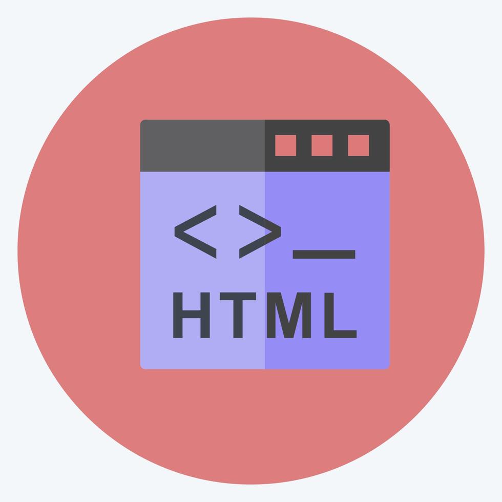 Icon Html Suitable For Programming Symbol Flat Style Simple Design Editable Design Template