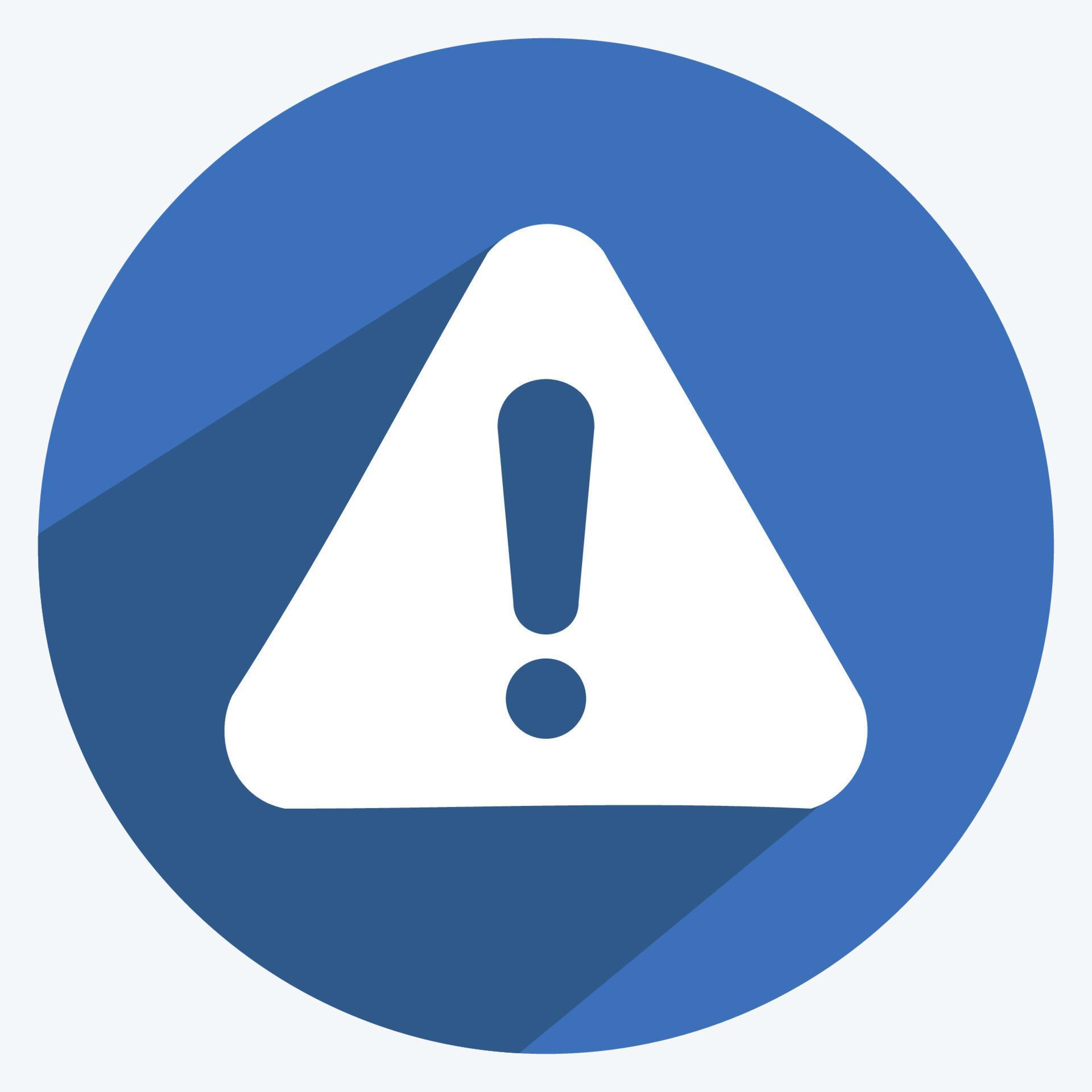 Icon Warning Sign. suitable for Programming symbol. long shadow style ...