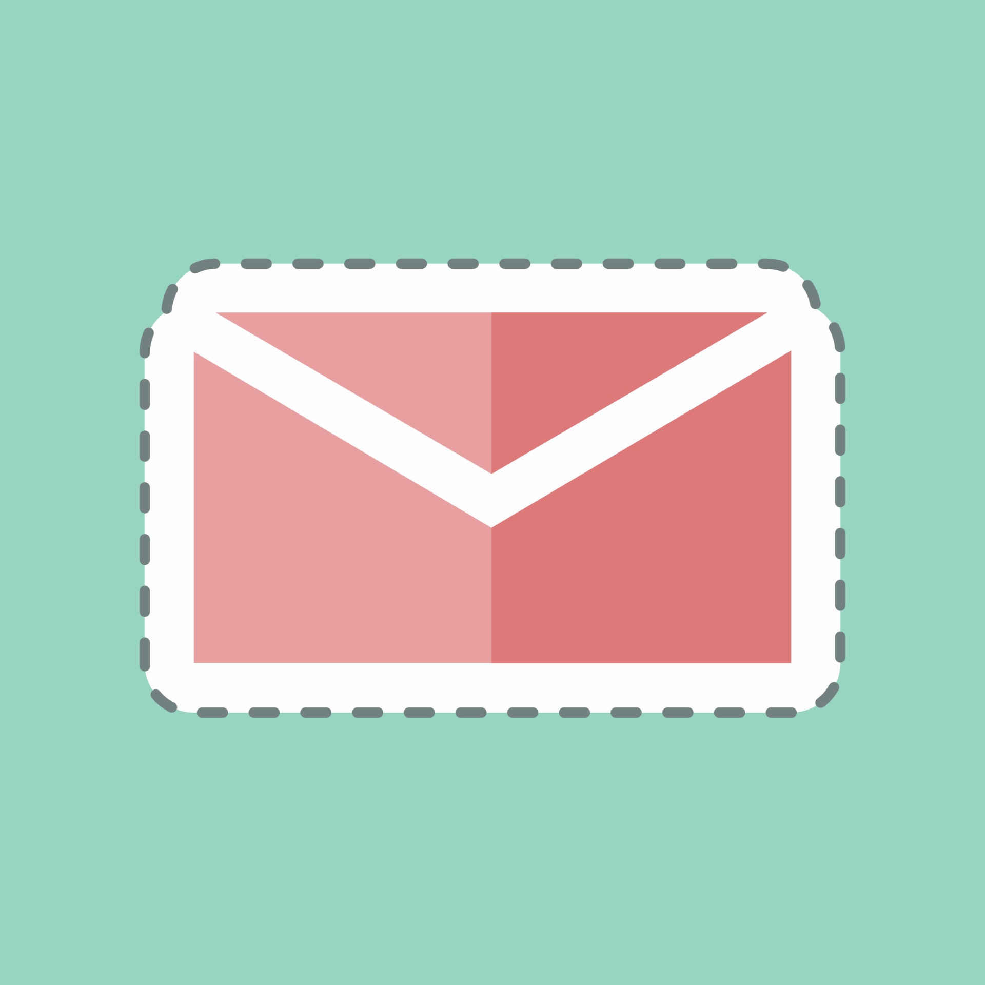 Sticker Line Cut Mail Suitable For Mobile Apps Symbol Simple Design