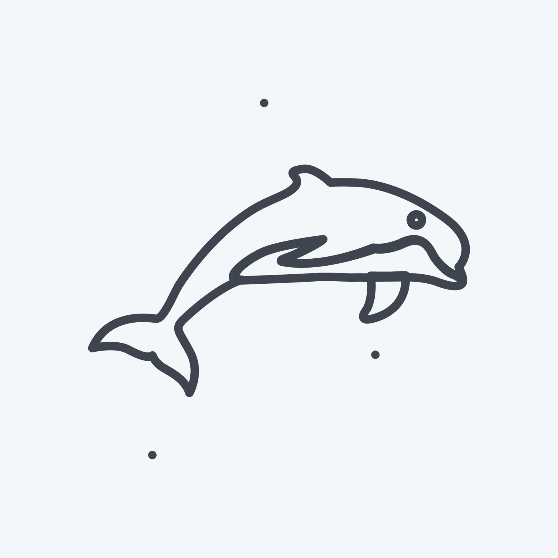 Icon Dolphin. suitable for animal symbol. line style. simple design ...