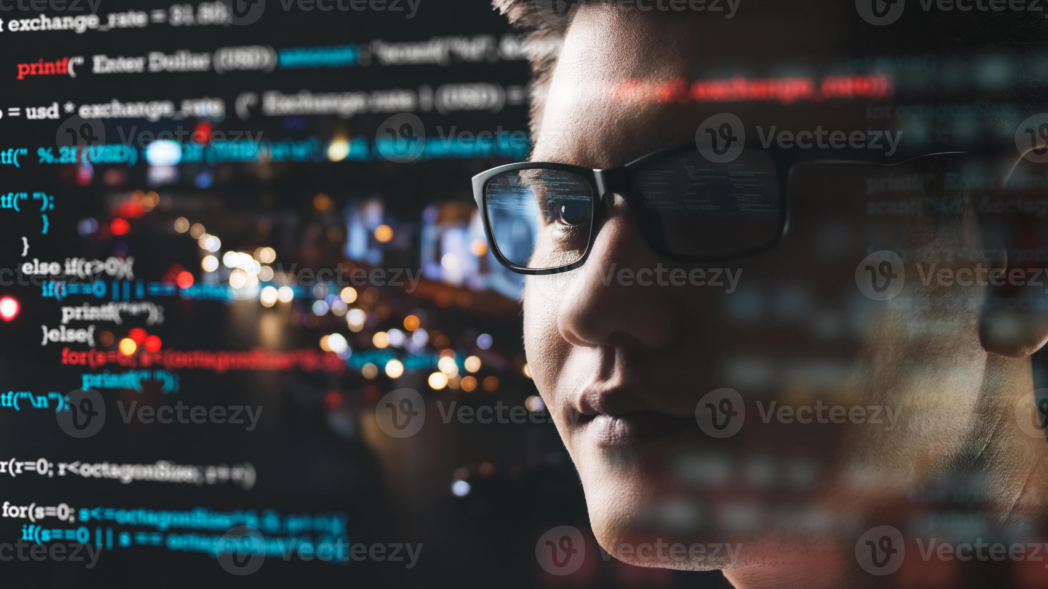 Close-up of software engineers, programmers and cybersecurity ...