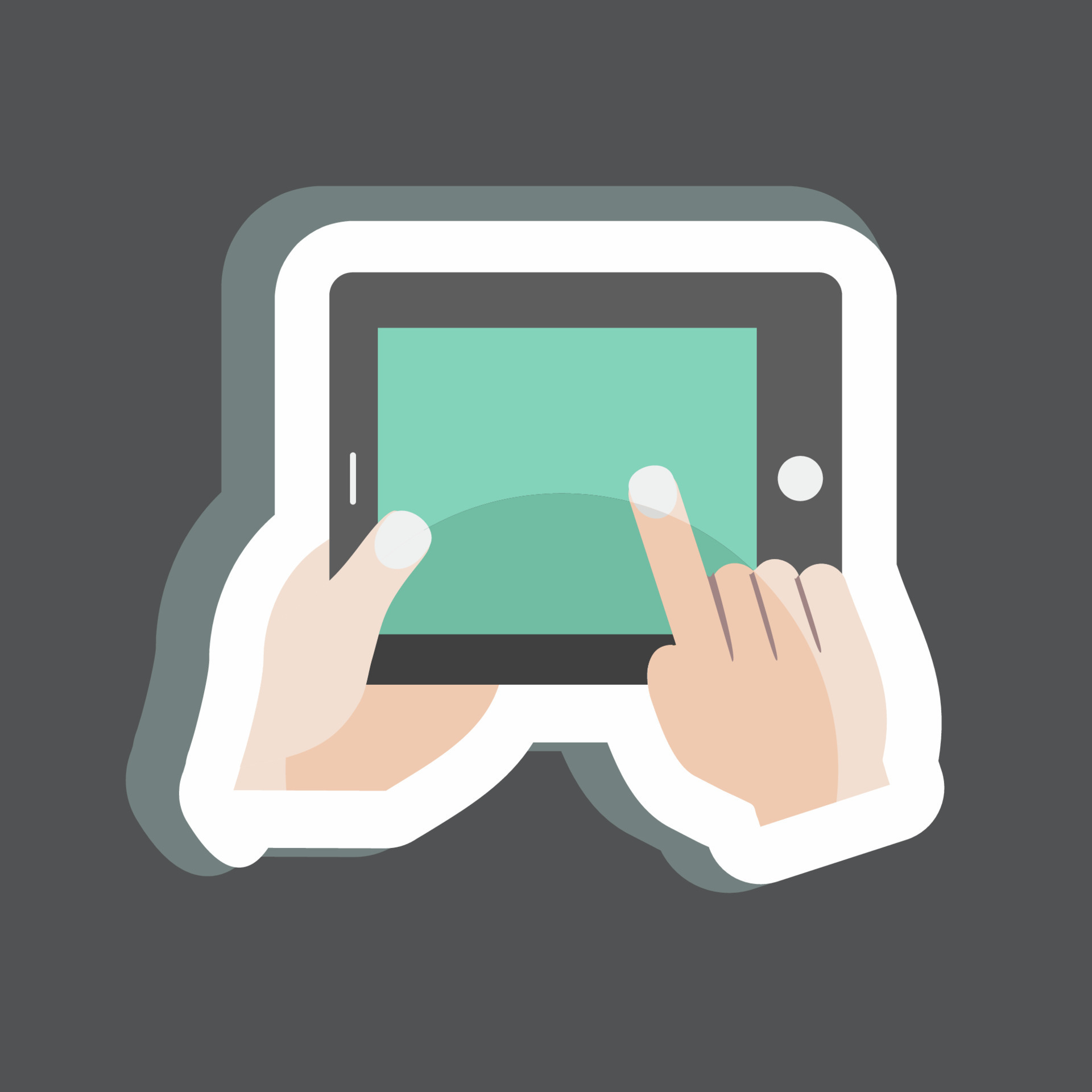 Sticker Using Tablet Suitable For Hand Actions Symbol Simple Design Editable Design Template