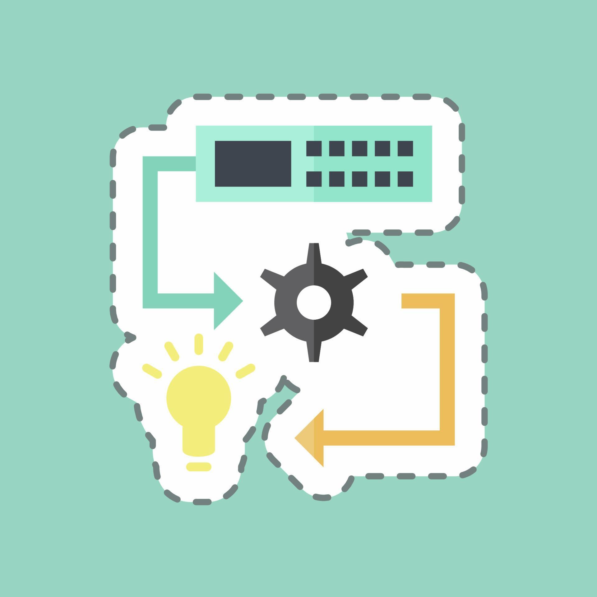 Sticker Line Cut Machine Learning Suitable For Data Analytics Symbol