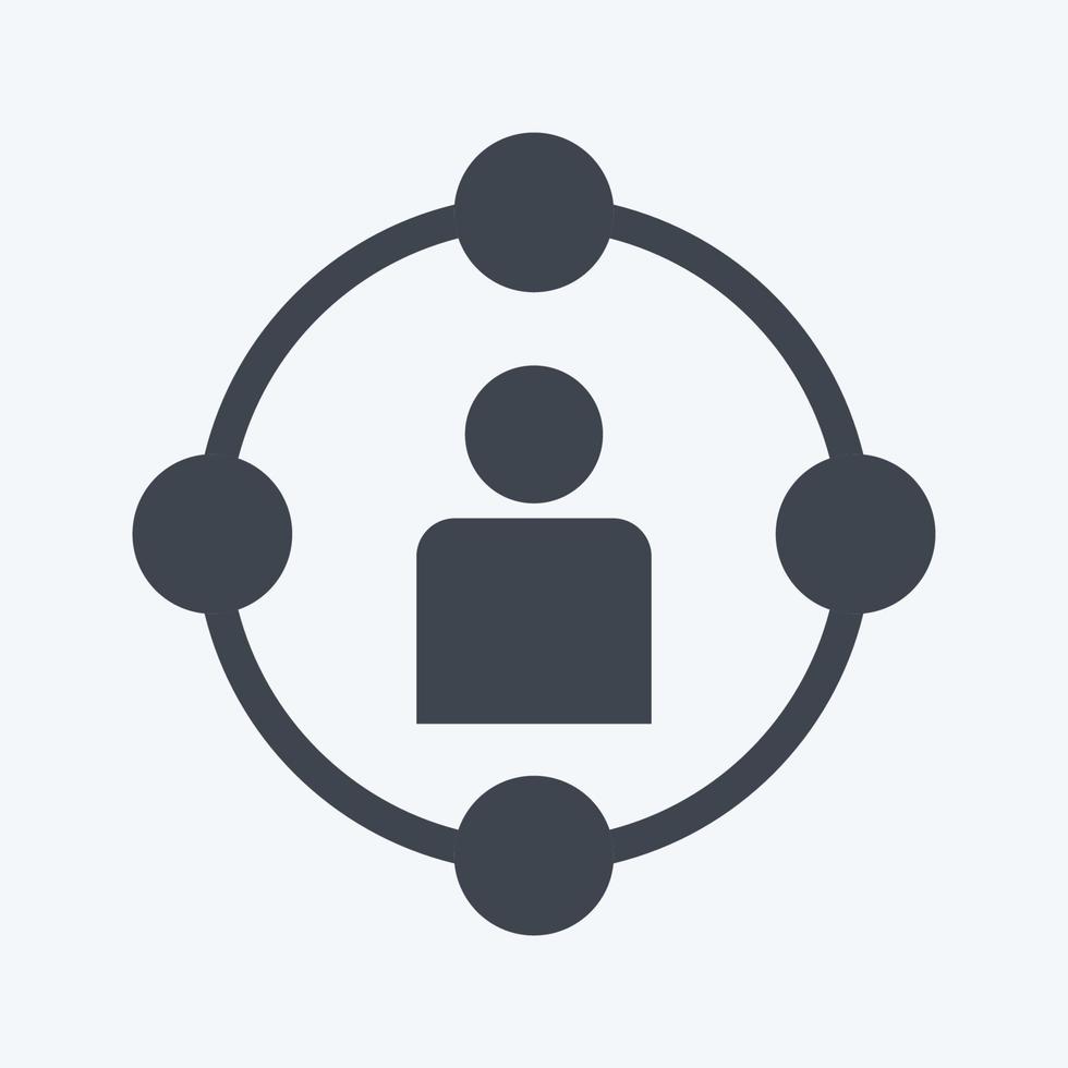 Icon Social Circle. suitable for digital web symbol. glyph style ...