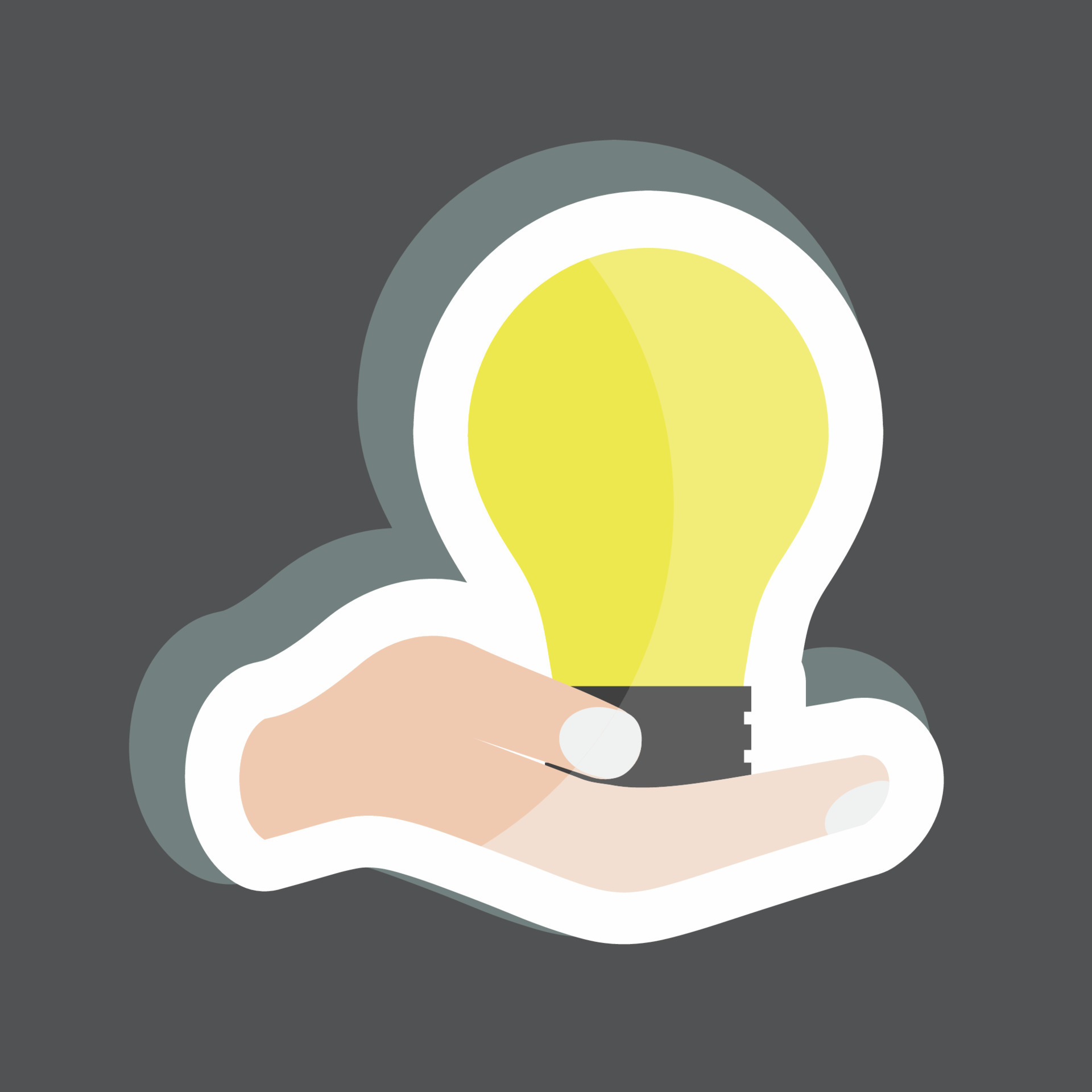 Sticker Holding Bulb Suitable For Hand Actions Symbol Simple Design Editable Design Template