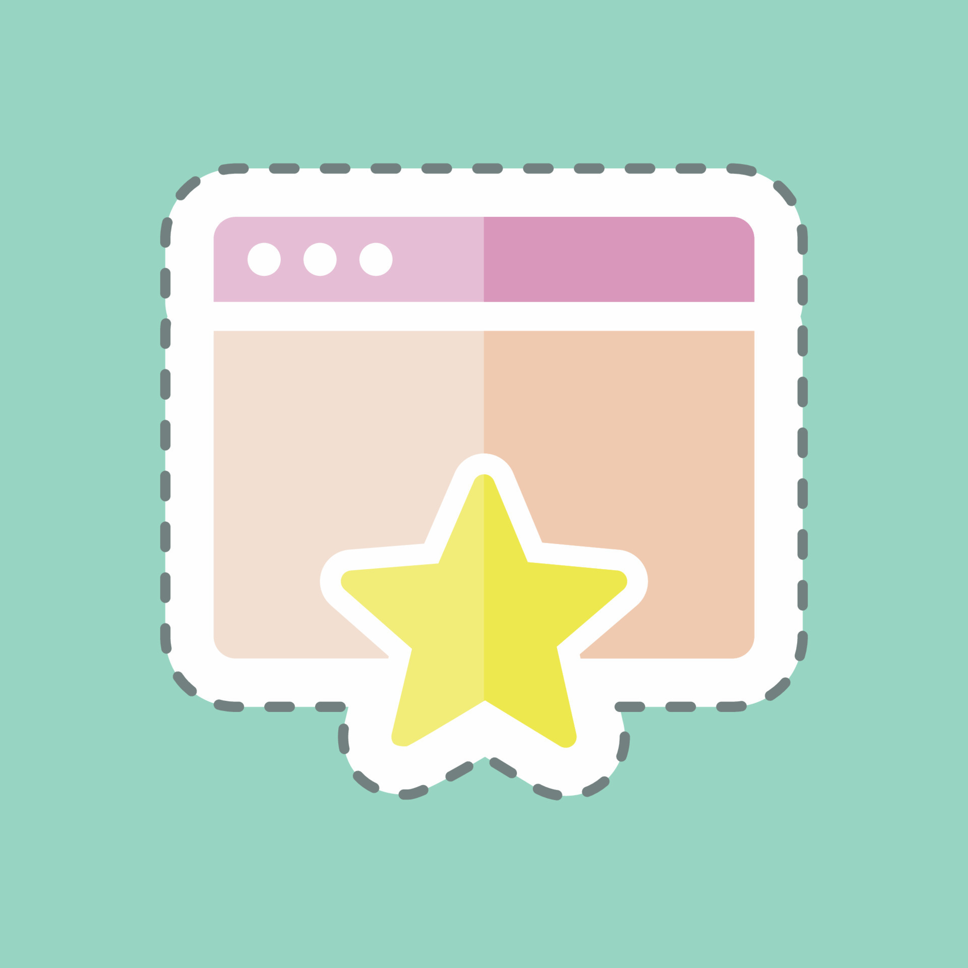 Sticker line cut Favorite Page. suitable for User Interface symbol ...