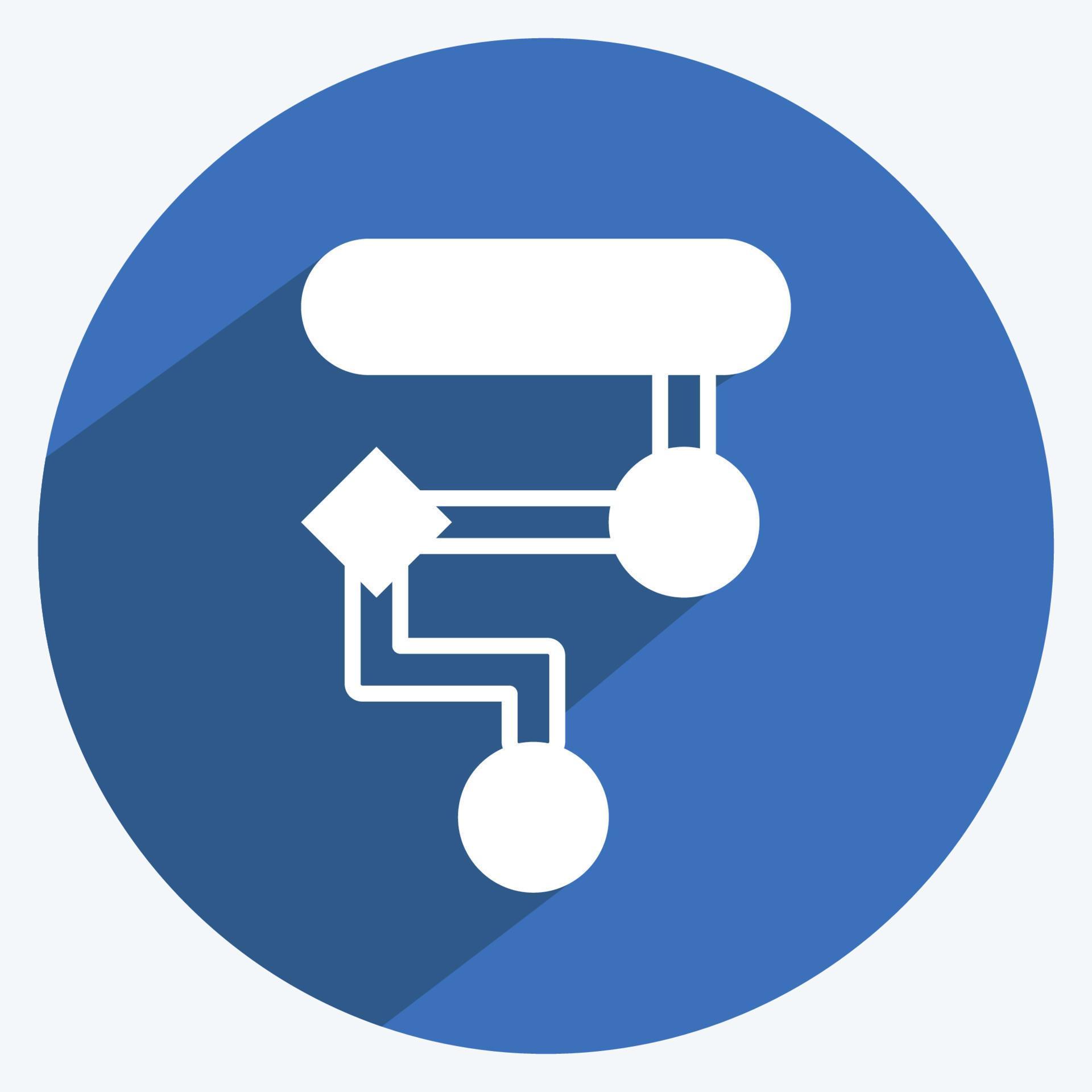 Icon Design Algorithm Suitable For Data Analytics Symbol Long Shadow Style Simple Design