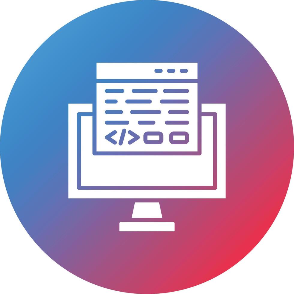 Programming Glyph Circle Gradient Background Icon 7474455 Vector Art at ...
