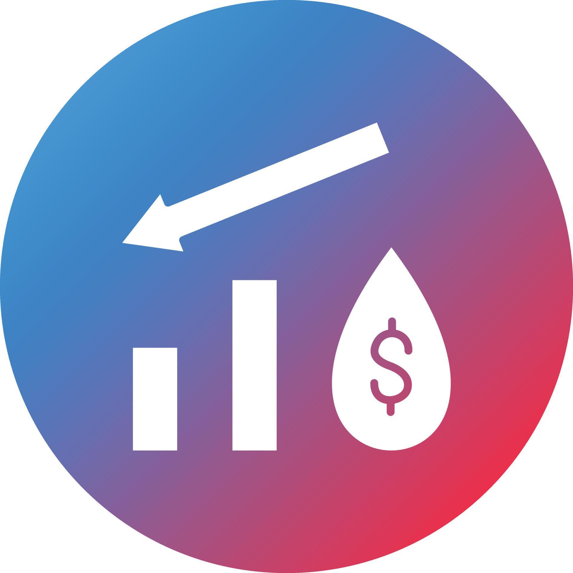 Oil Price Decrease Glyph Circle Gradient Background Icon 7474519 Vector ...