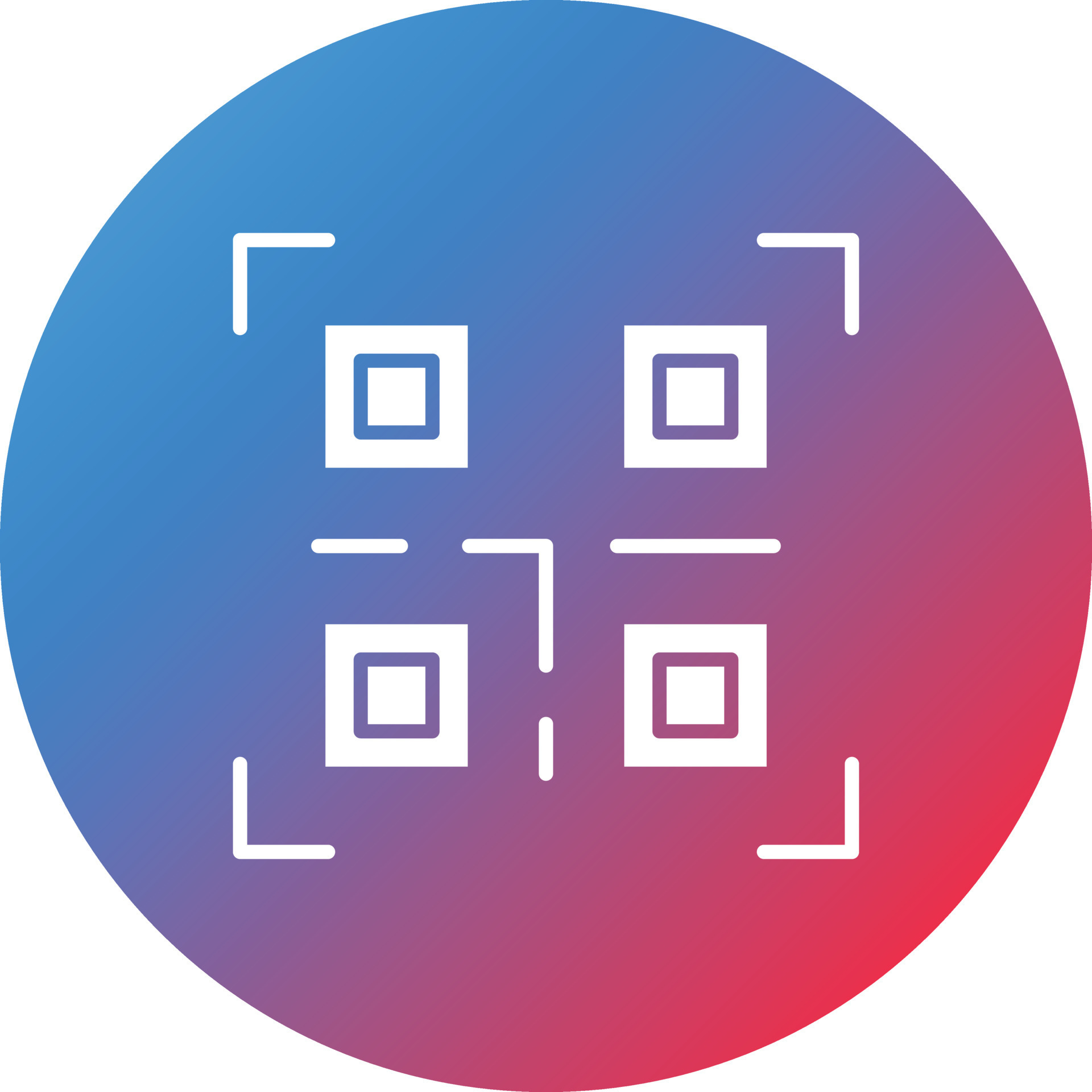 QR Code Glyph Circle Gradient Background Icon 7474589 Vector Art at ...