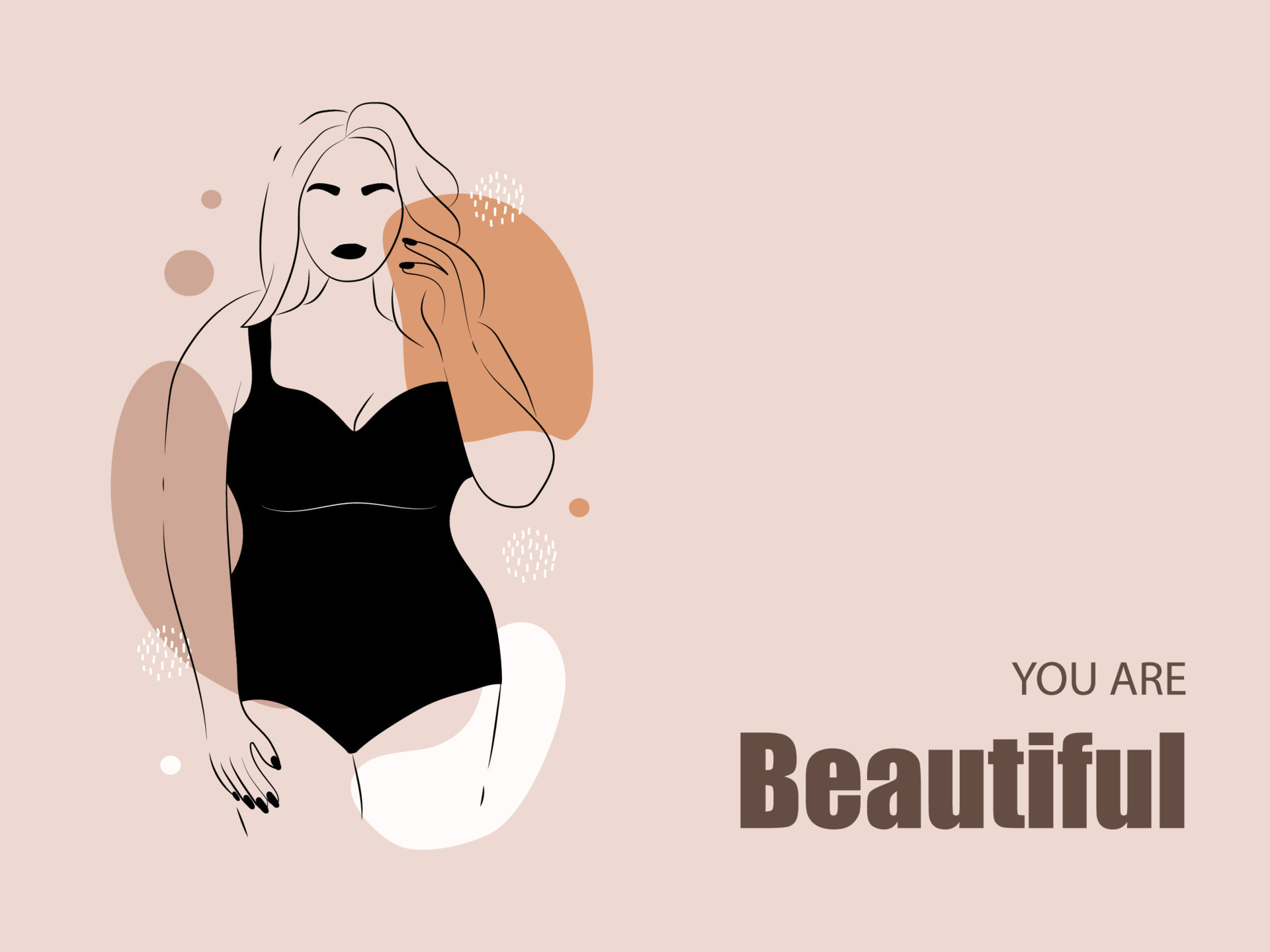 Body Positive Abstract Minimalistic Female Figure Linear Elegant