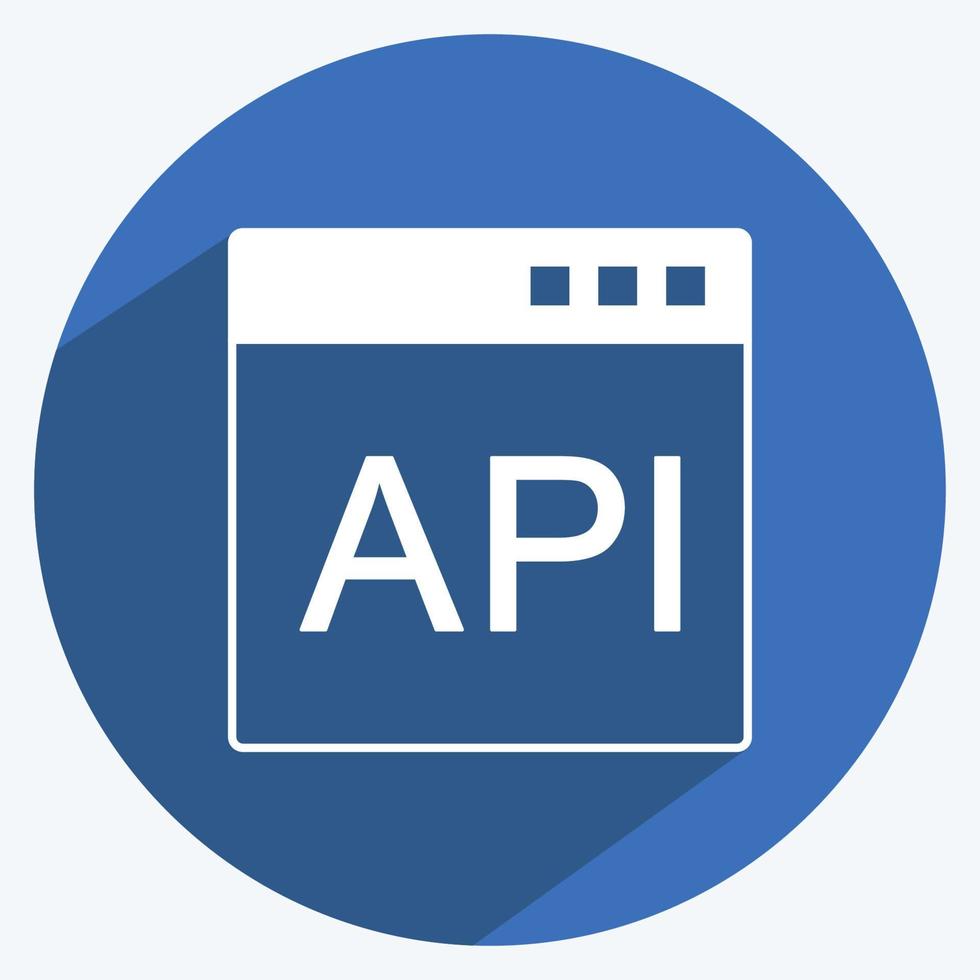 Icon Api Suitable For Programming Symbol Long Shadow Style Simple Design Editable Design