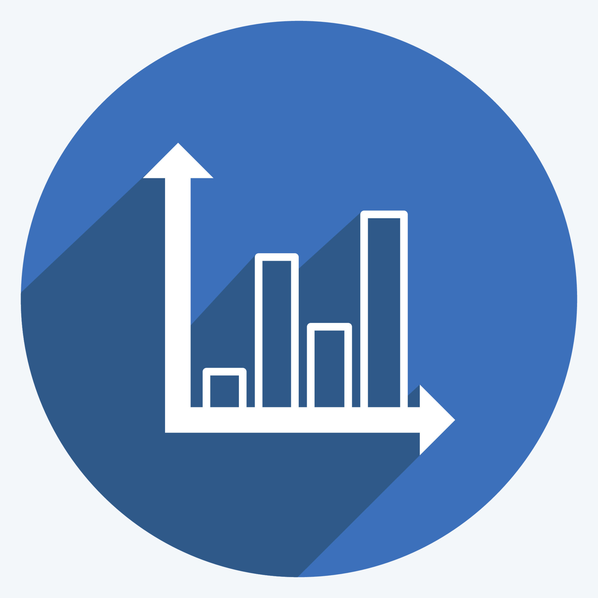 Icon Statistical Analysis Suitable For Data Analytics Symbol Long Shadow Style Simple Design