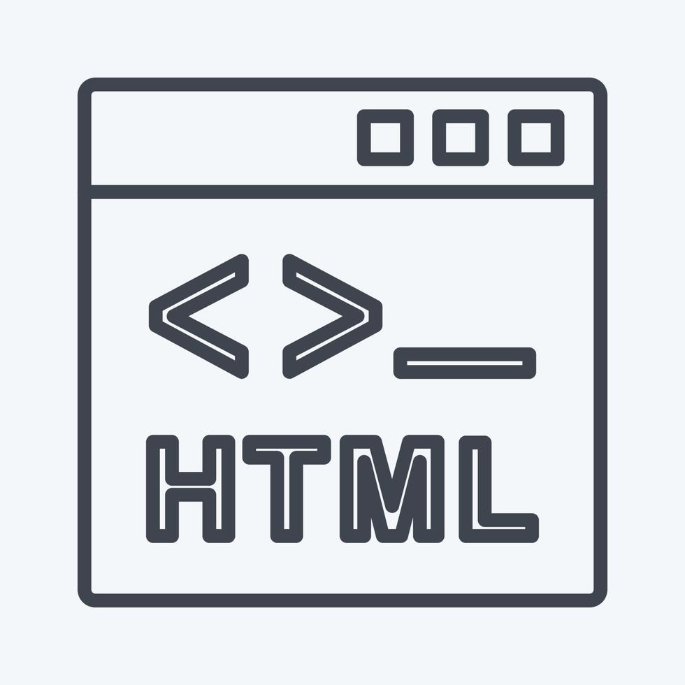 Icon Html Suitable For Programming Symbol Line Style Simple Design Editable Design Template
