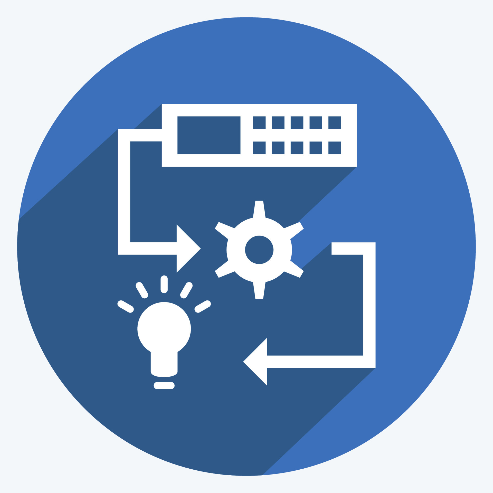 Icon Machine Learning Suitable For Data Analytics Symbol Long Shadow