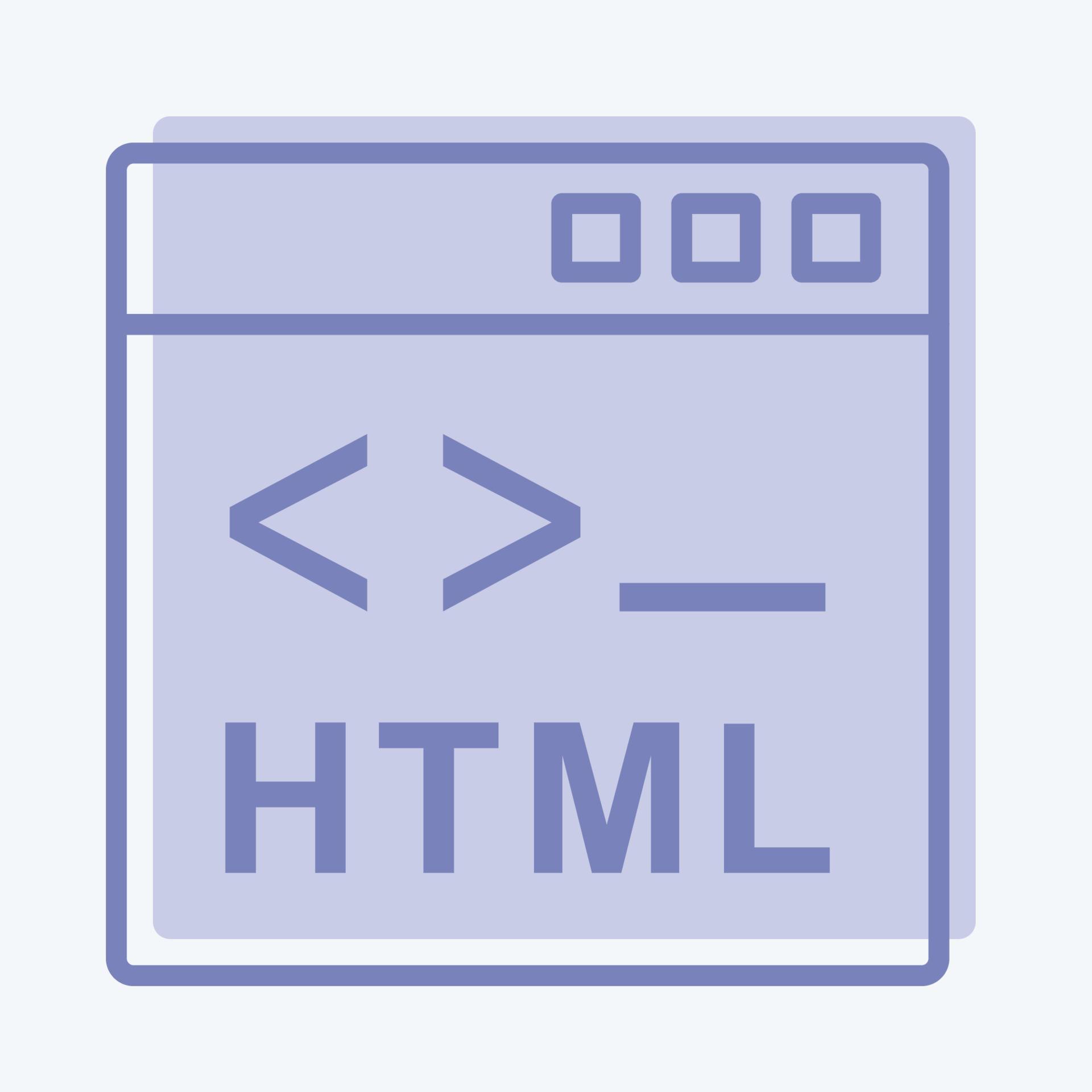 Icon Html Suitable For Programming Symbol Two Tone Style Simple Design Editable Design