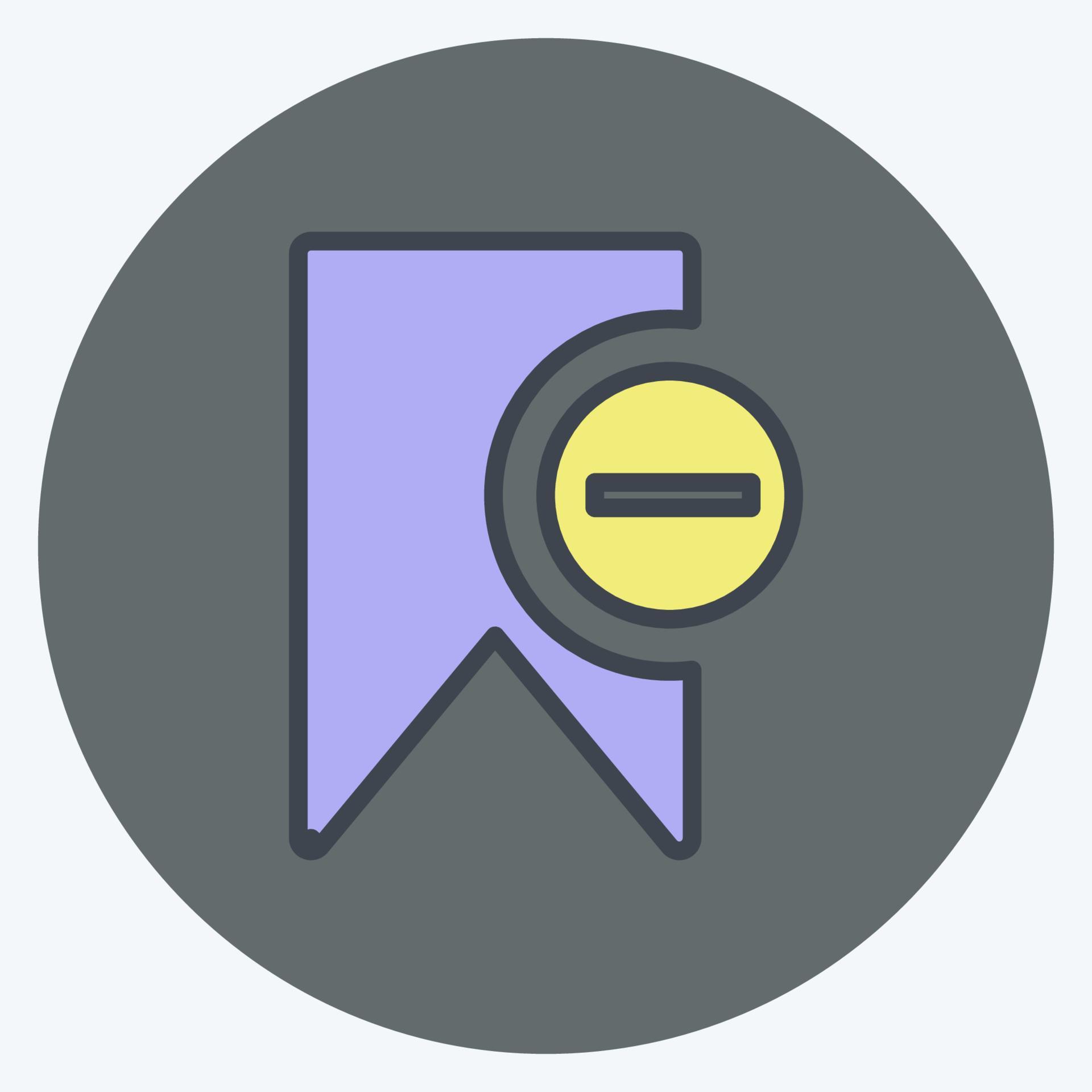 Icon Delete Bookmark Suitable For User Interface Symbol Color Mate Style Simple Design