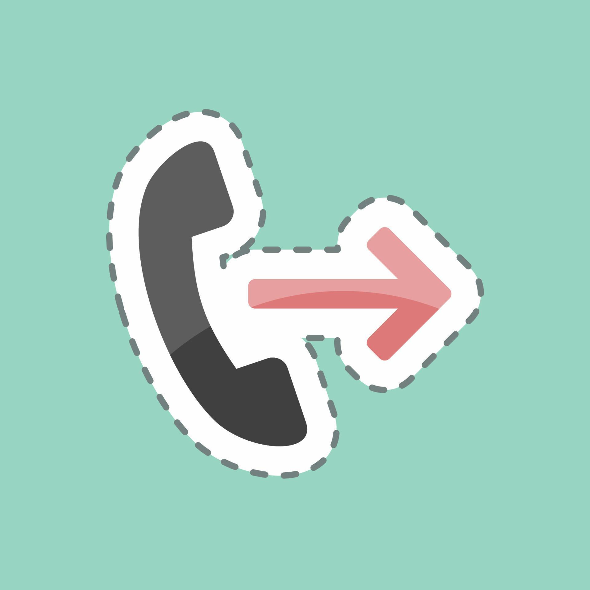 Sticker Line Cut Call Forwarding Suitable For Mobile Apps Symbol Simple Design Editable