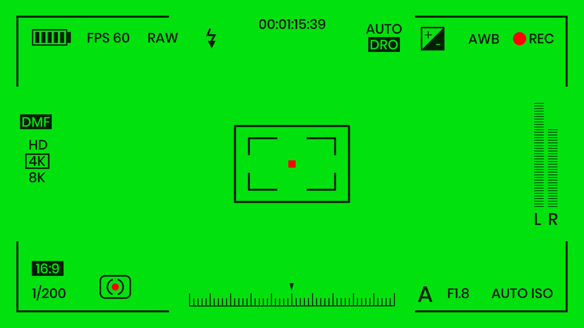 Green colored chroma key camera rec frame viewfinder overlay background ... Green colored chroma key camera rec frame viewfinder overlay background ...