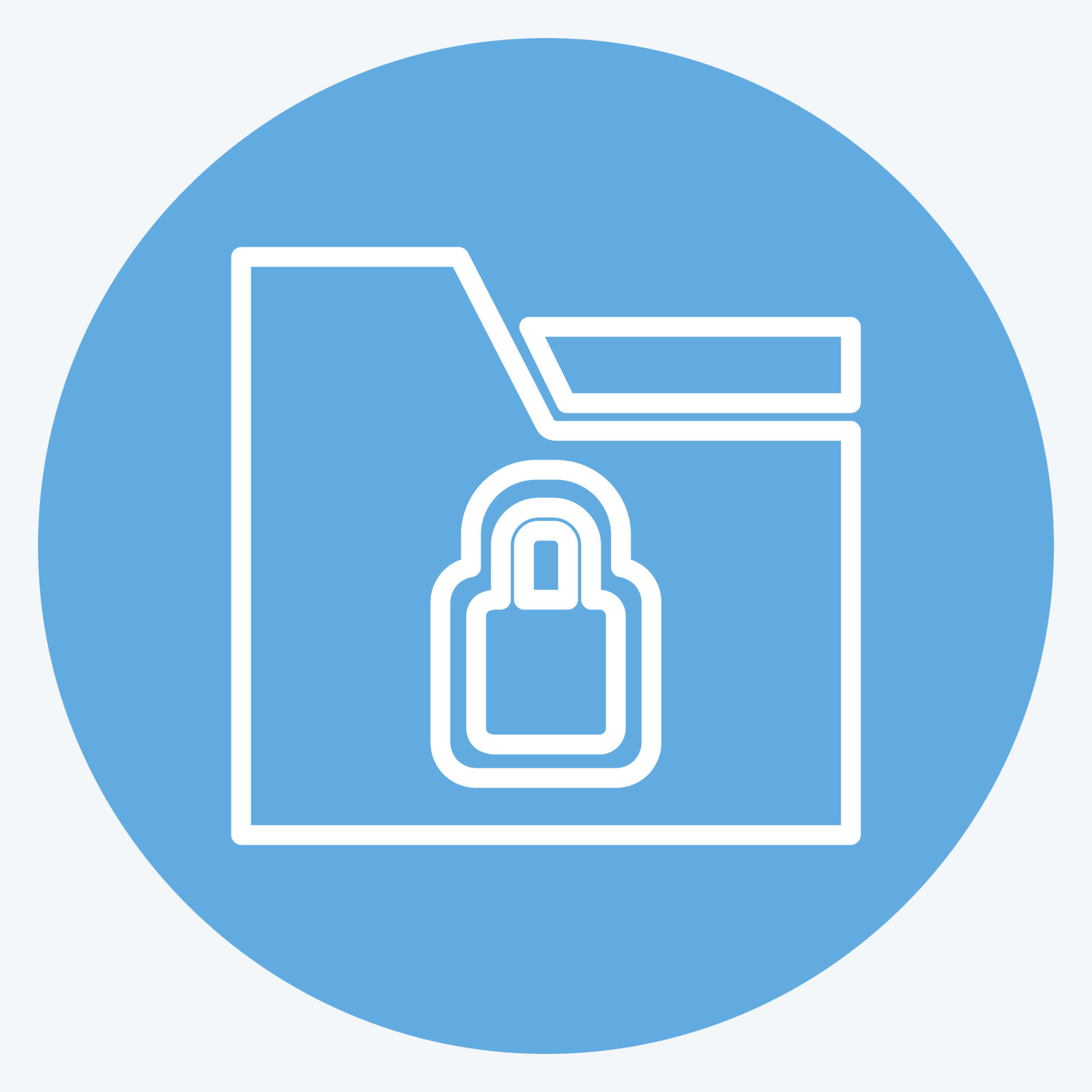 Icon Locked Folder Suitable For User Interface Symbol Blue Eyes Style Simple Design Editable