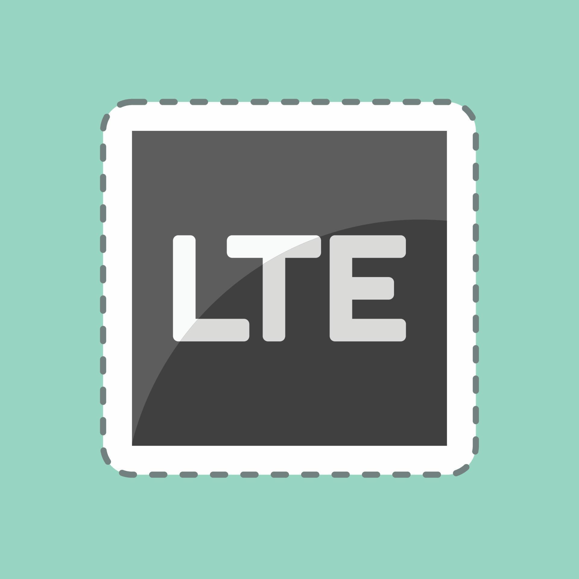 Sticker Line Cut Lte Suitable For Mobile Apps Symbol Simple Design