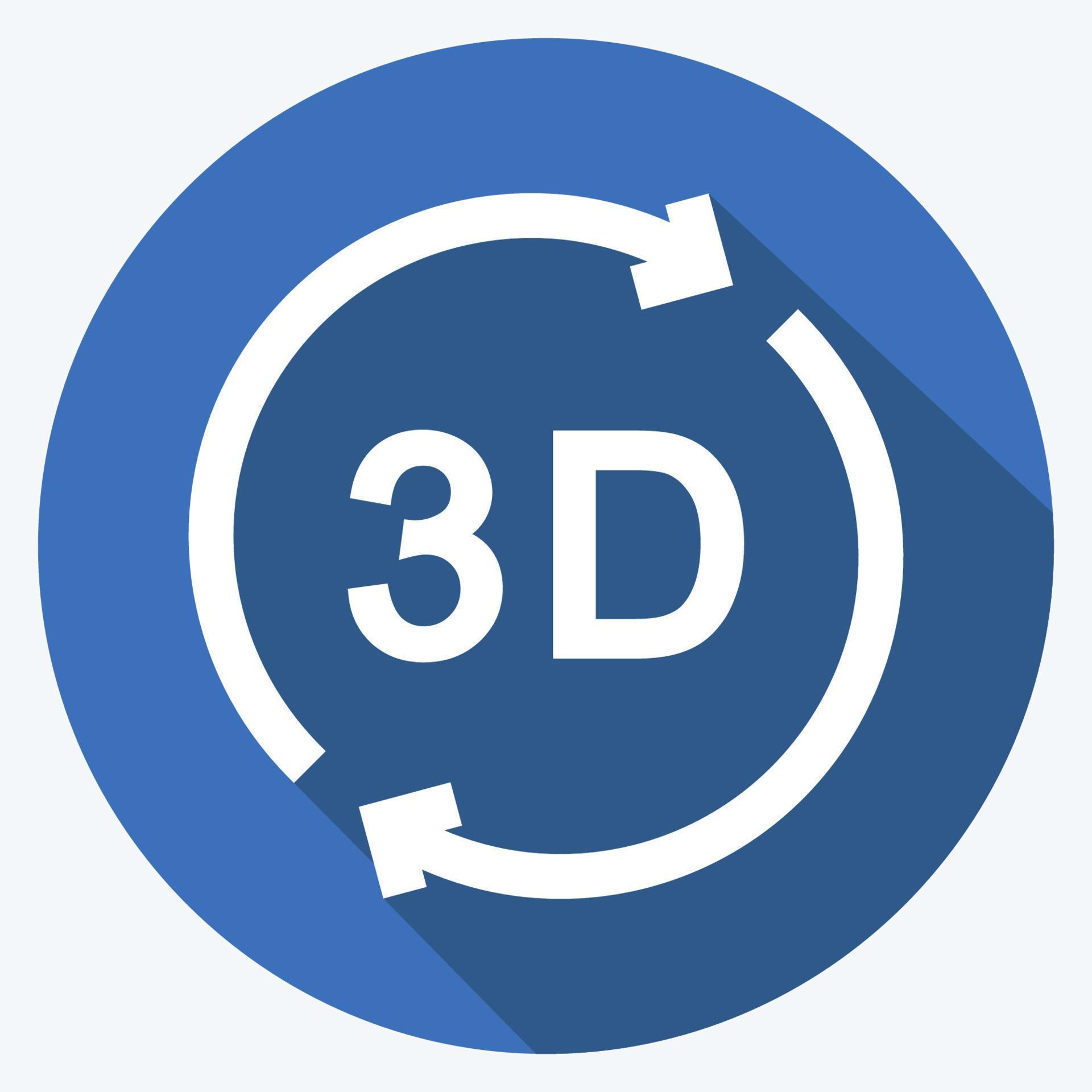 Icon 3D Rotation. suitable for Infographics symbol. long shadow style ...