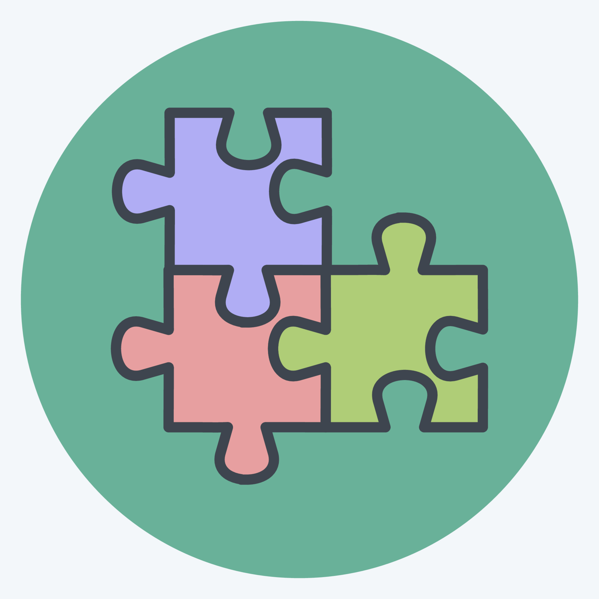 Icon Puzzles. suitable for Programming symbol. color mate style. simple design editable. design ...