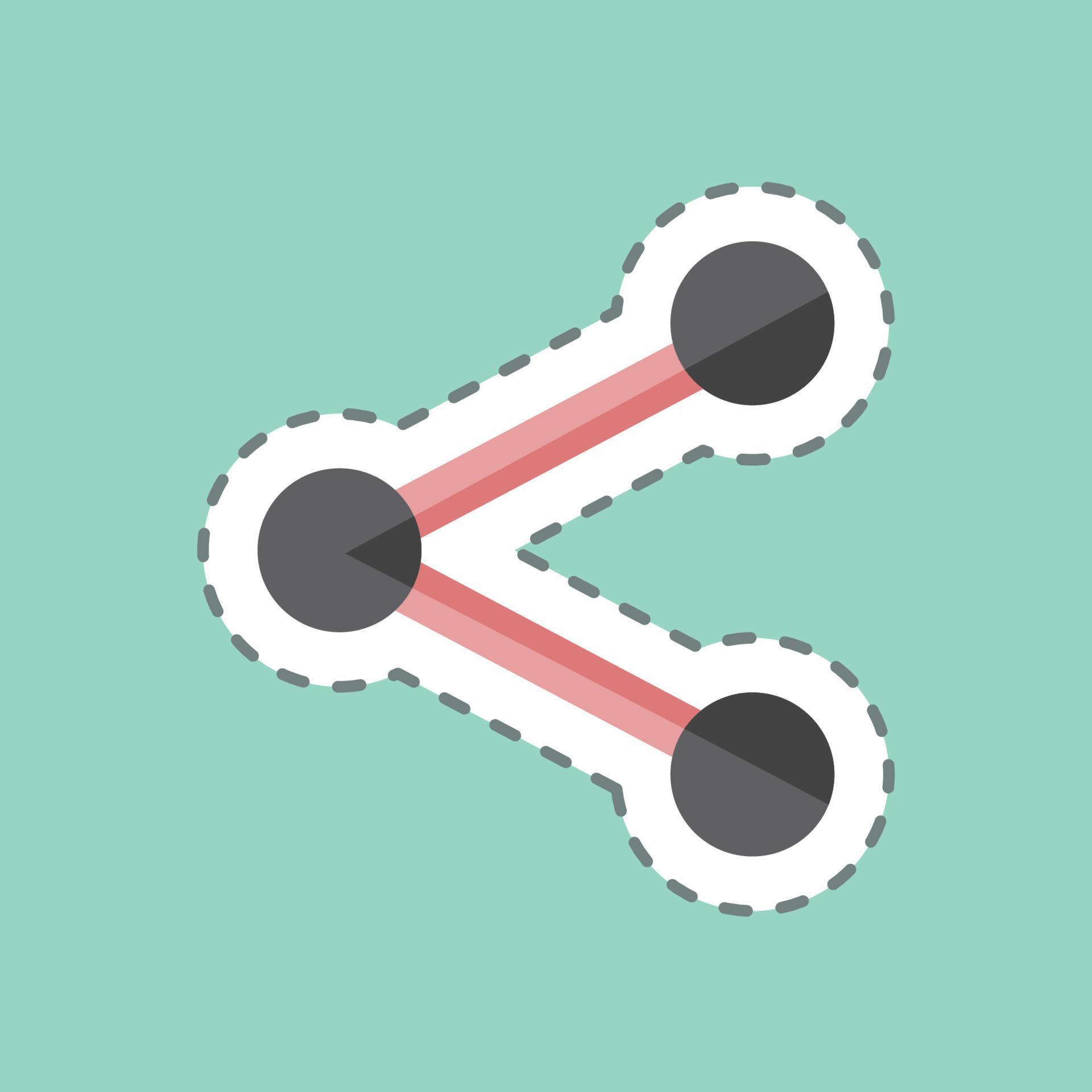 Sticker Line Cut Sharing Suitable For Web Interface Symbol Simple Design Editable Design