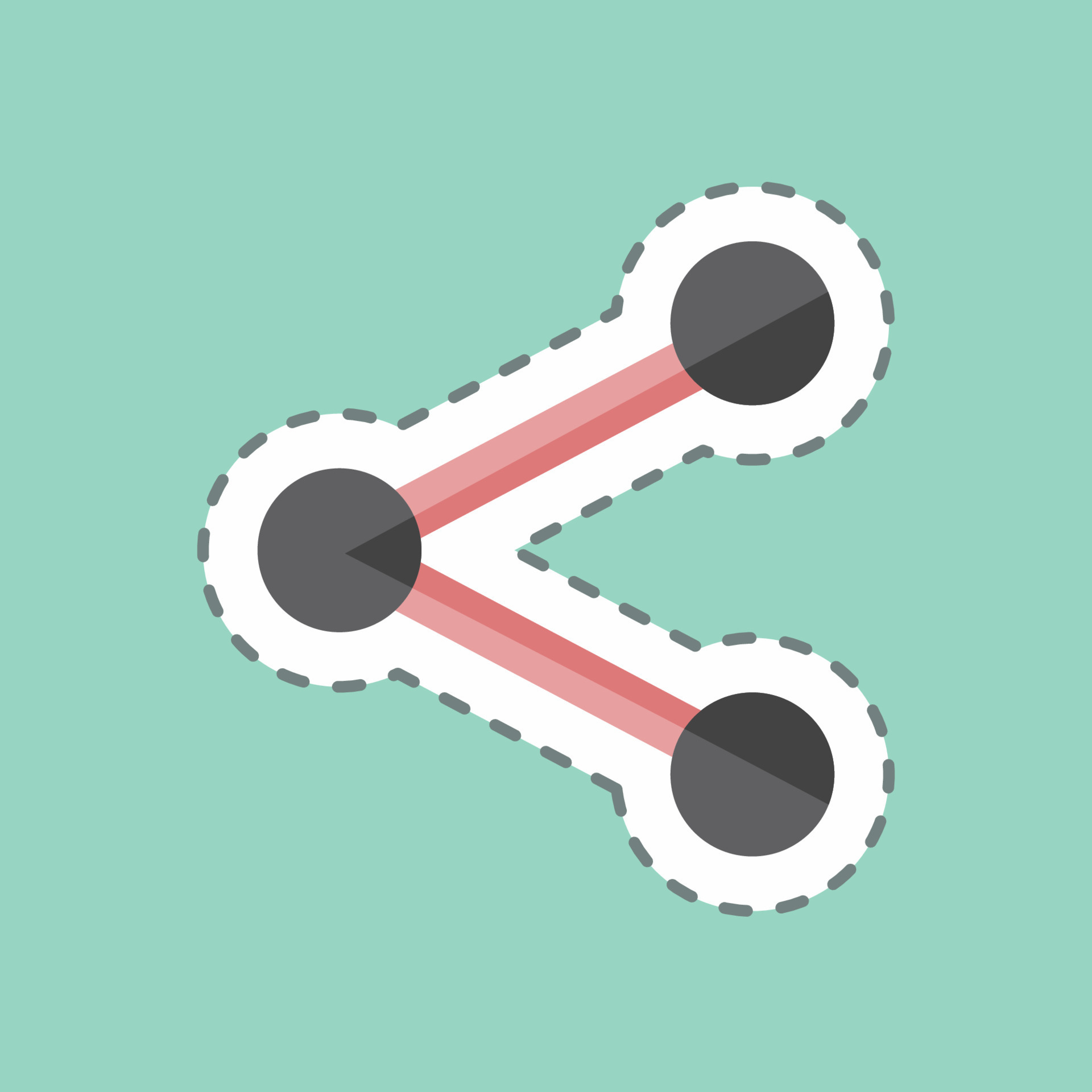 Sticker Line Cut Sharing Suitable For Web Interface Symbol Simple Design Editable Design