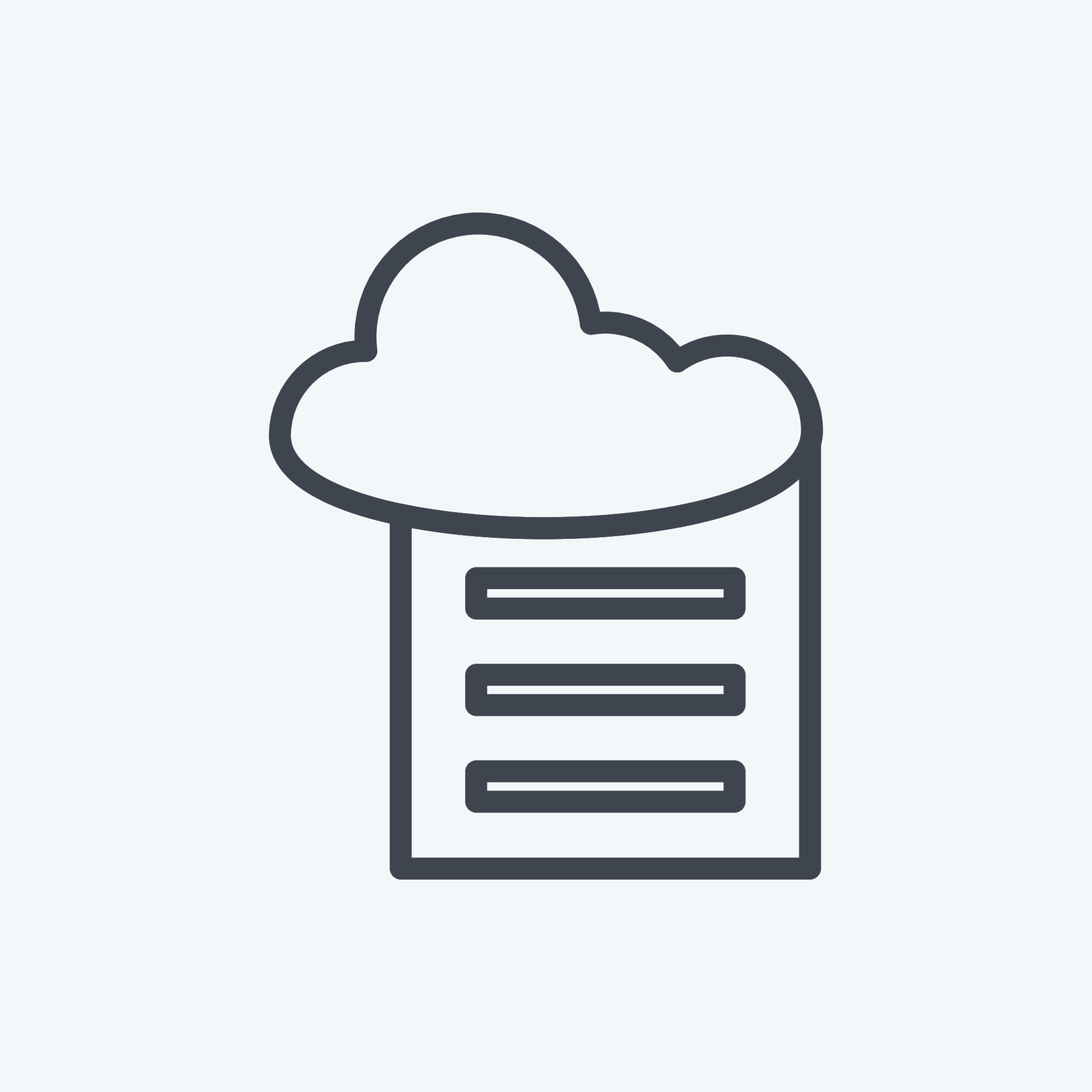 Icon Cloud Reporting Suitable For Data Analytics Symbol Line Style Simple Design Editable