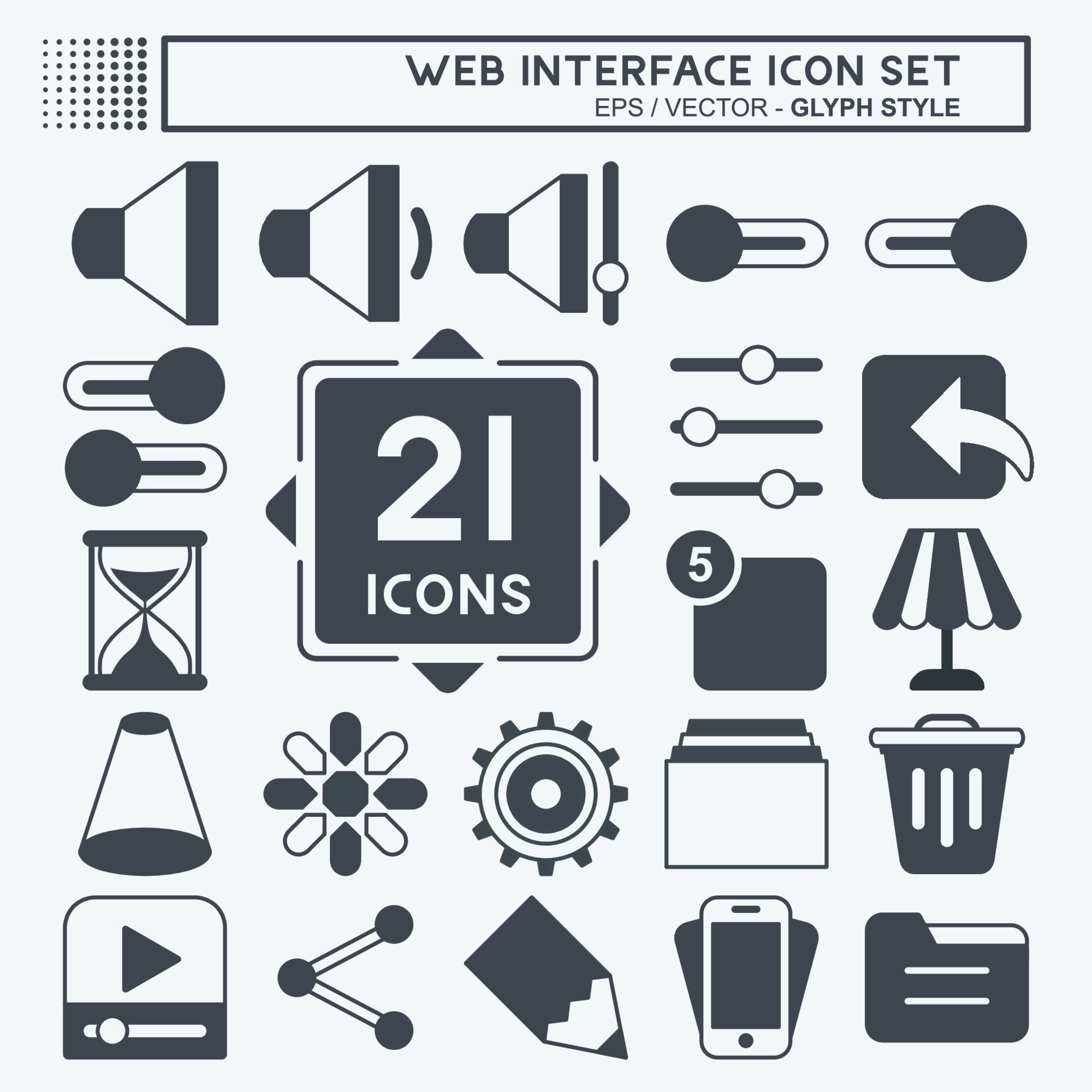 Web Interface Icon Set. suitable for web interface symbol. glyph style. simple design editable ...