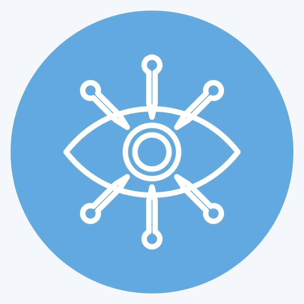 Icon Observation Suitable For Data Analytics Symbol Blue Eyes Style