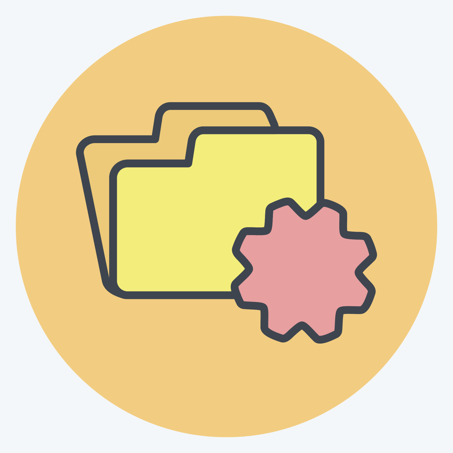 Icon Folder Settings Suitable For Programming Symbol Color Mate Style Simple Design Editable