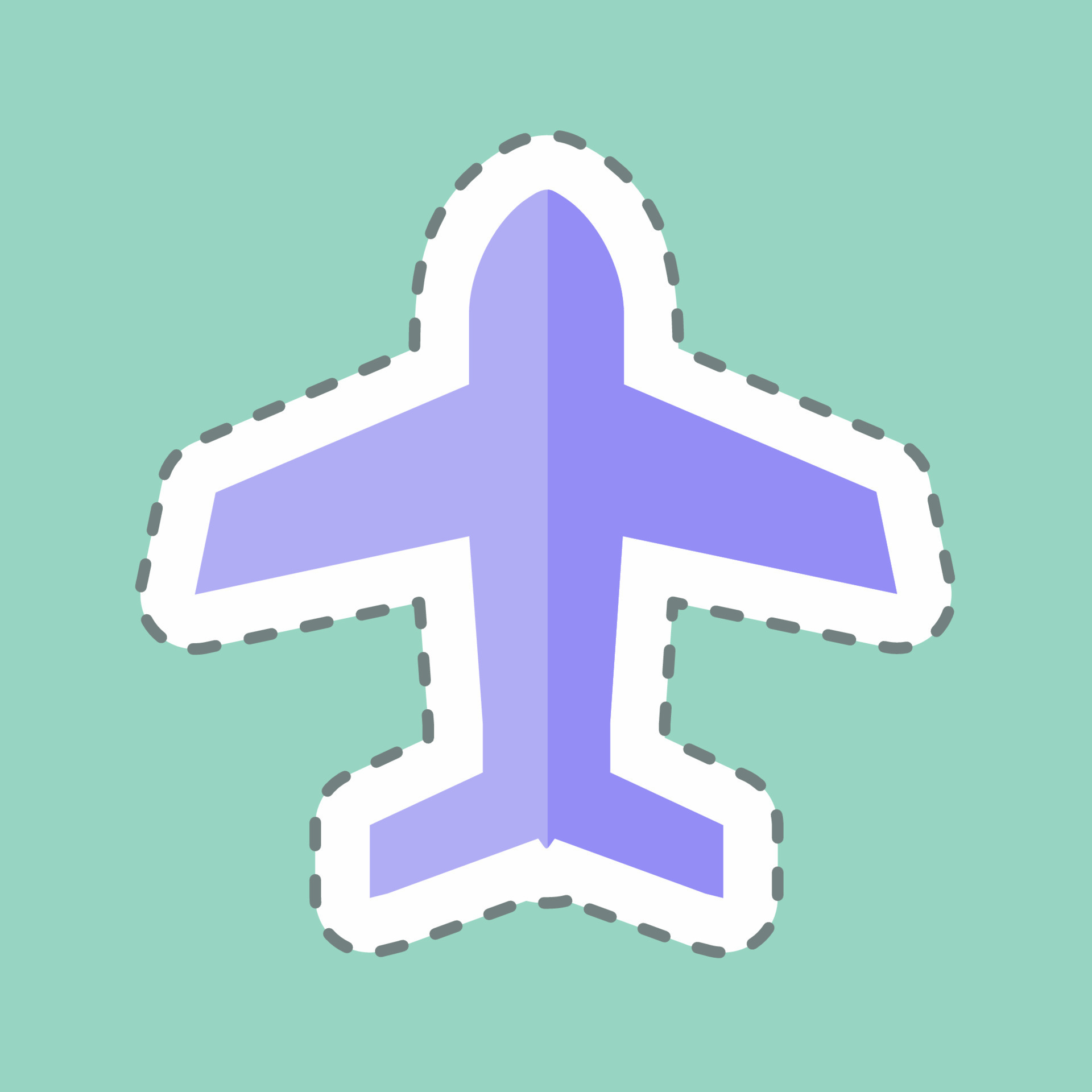 Sticker Line Cut Airplane Mode Suitable For Mobile Apps Symbol Simple