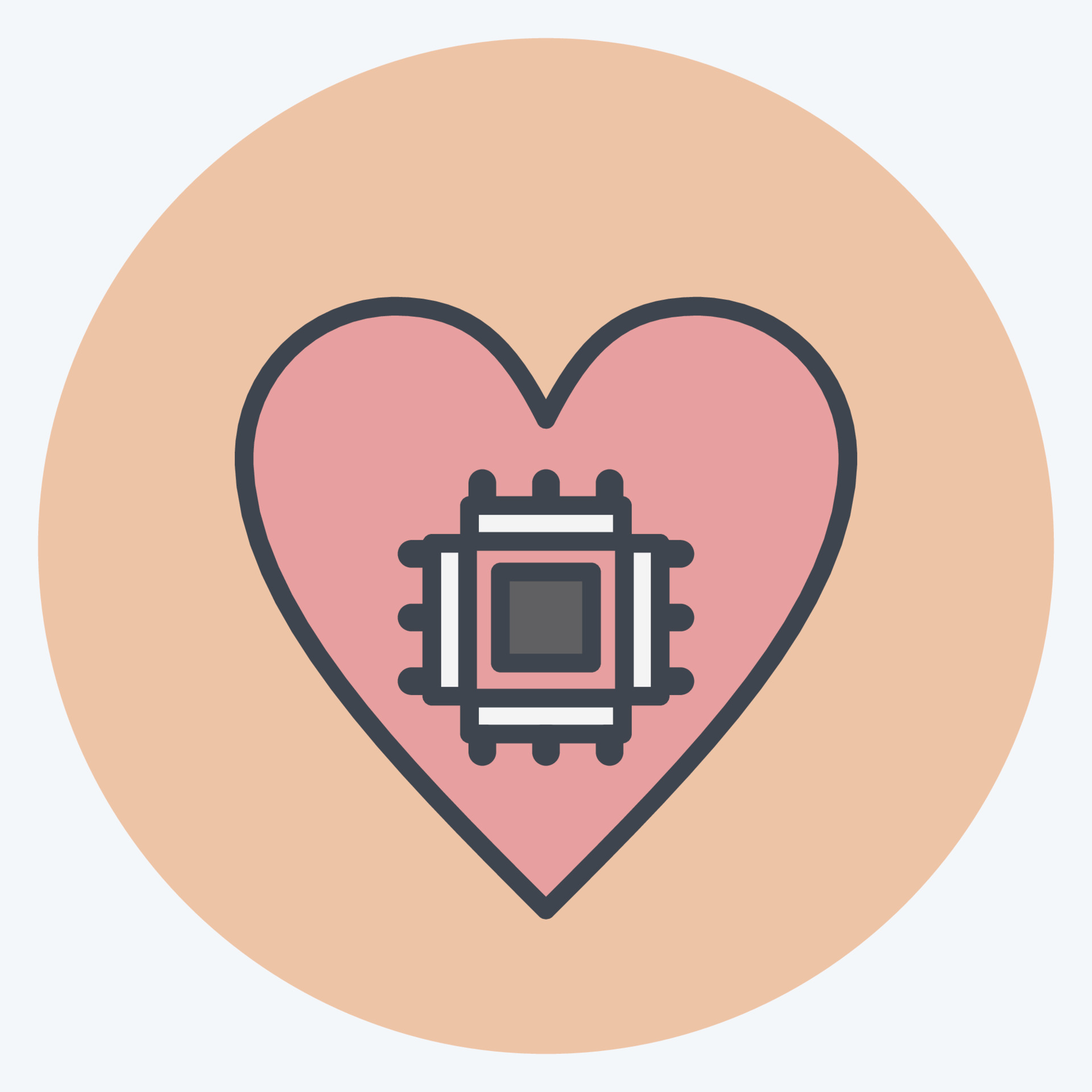 Icon Affective Computing Suitable For Data Analytics Symbol Color Mate Style Simple Design