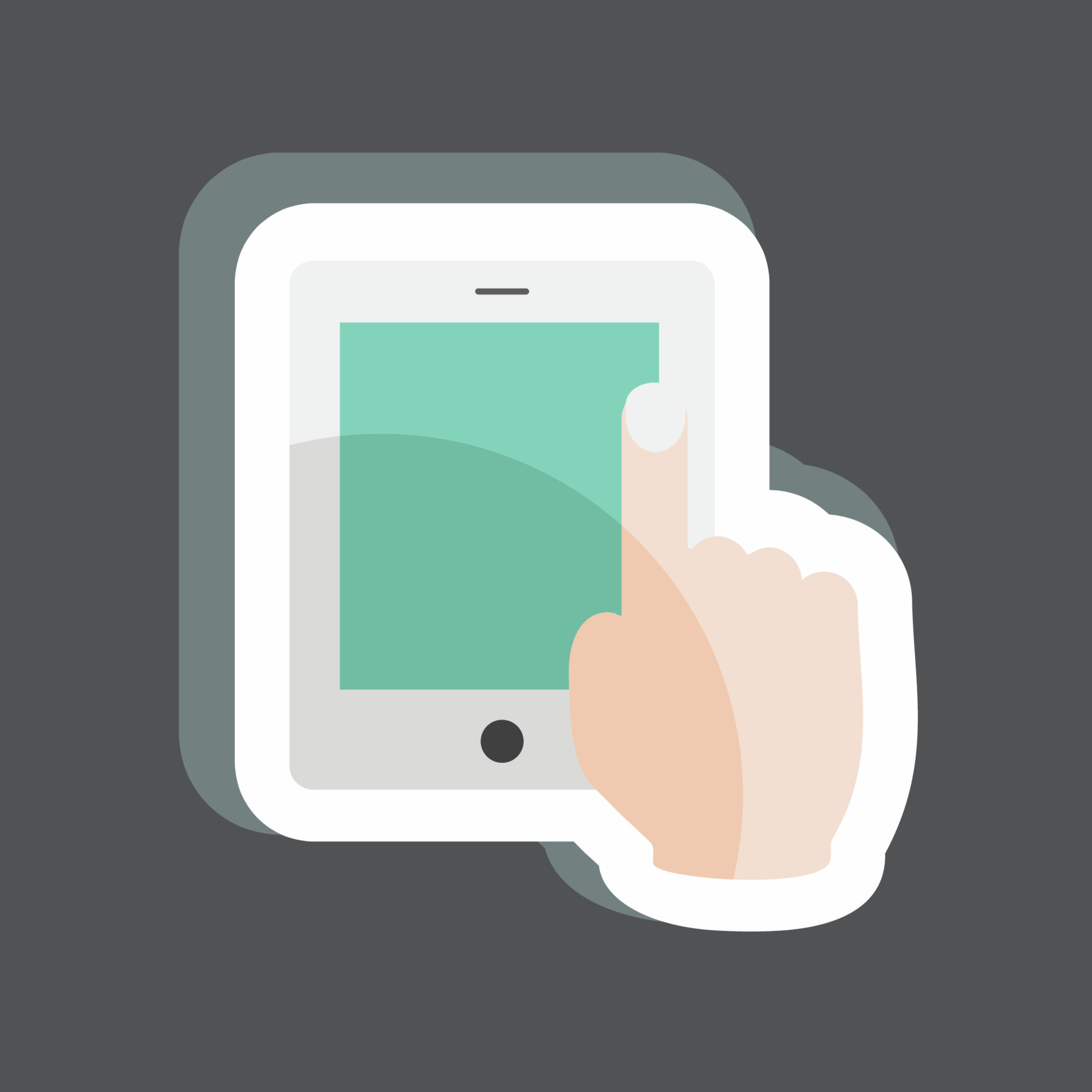 Sticker Using Touch Device Suitable For Hand Actions Symbol Simple Design Editable Design