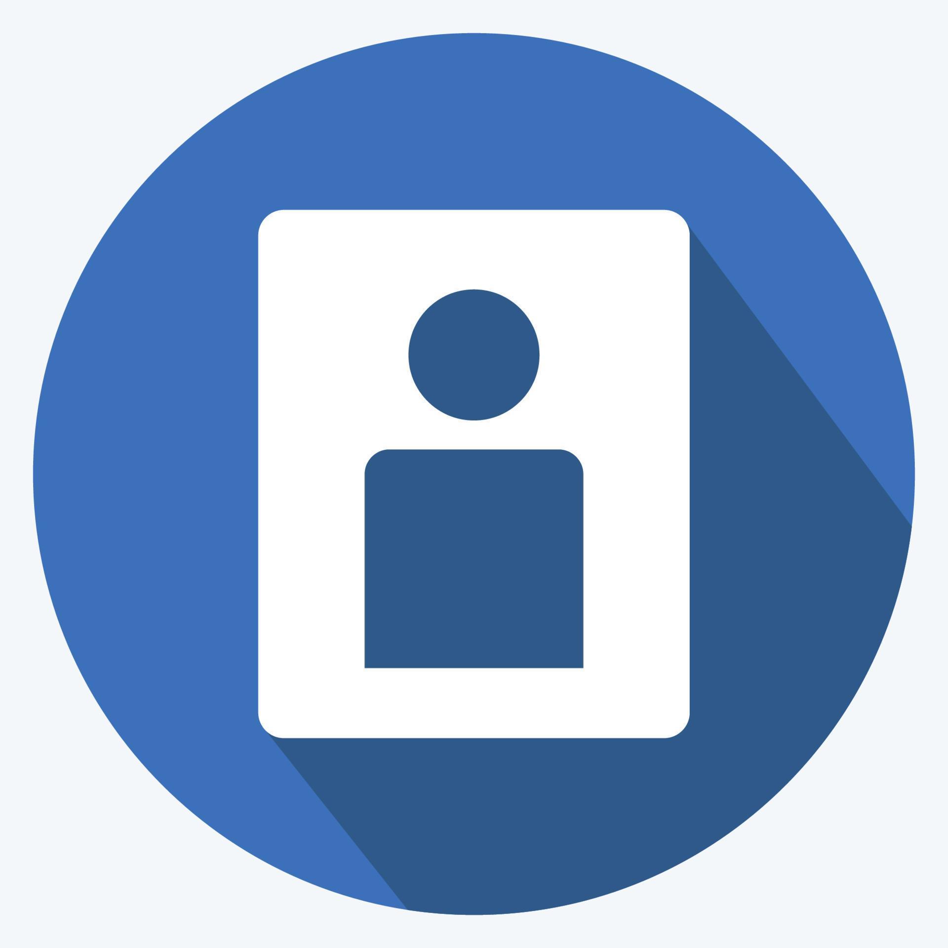 Icon Portrait. suitable for Photo Editing symbol. long shadow style ...