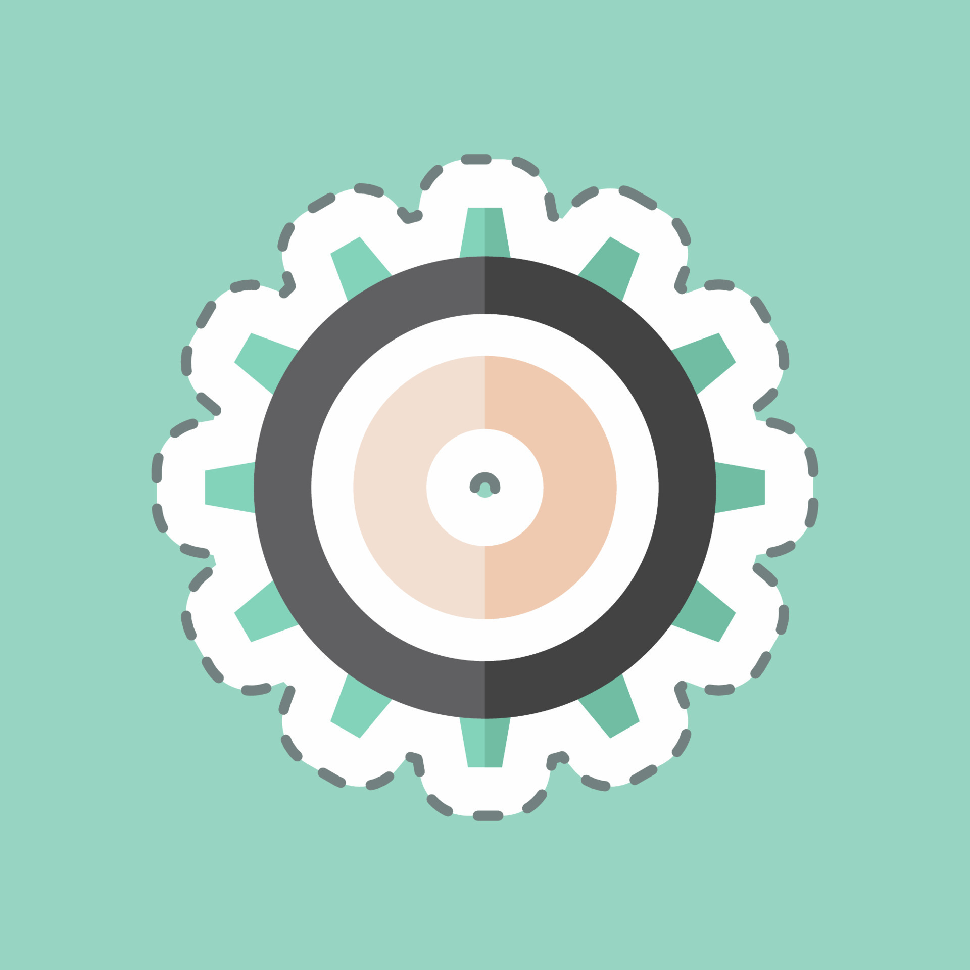 Sticker Line Cut Settings Suitable For Web Interface Symbol Simple Design Editable Design