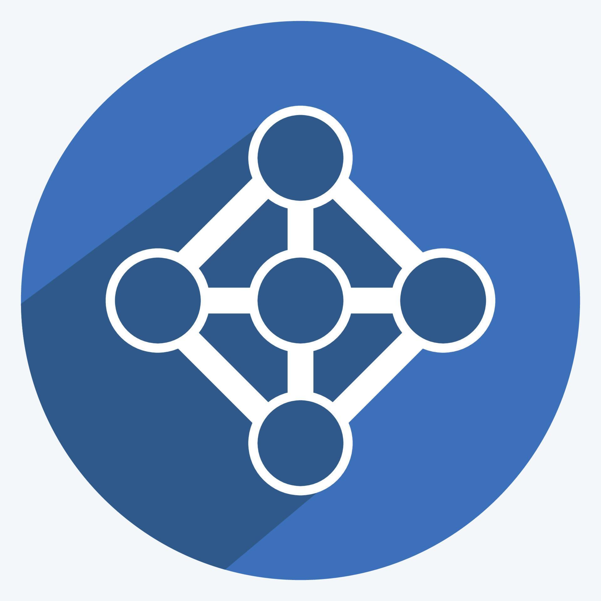 Icon Deep Learning Suitable For Data Analytics Symbol Long Shadow Style Simple Design