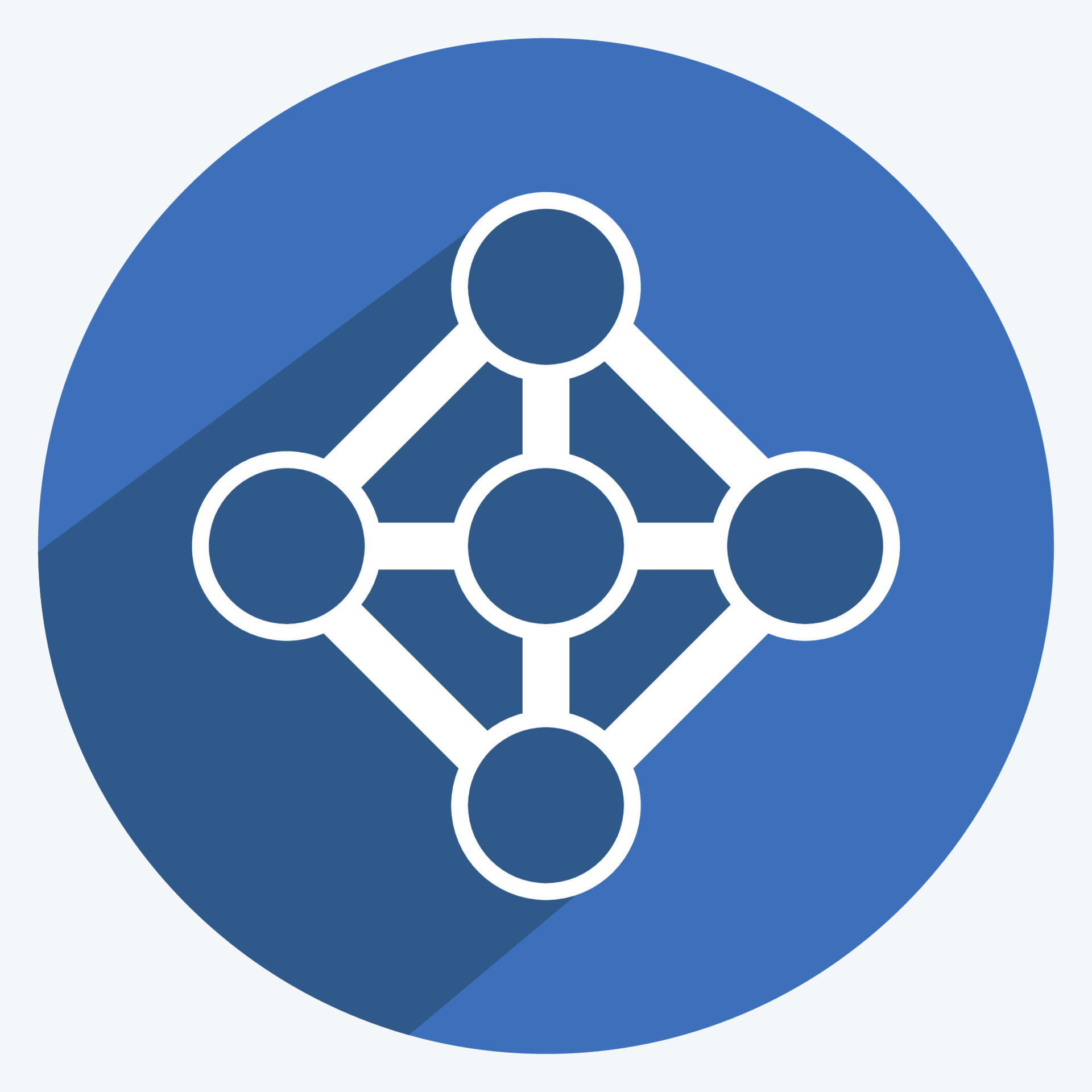 Icon Deep Learning Suitable For Data Analytics Symbol Long Shadow Style Simple Design