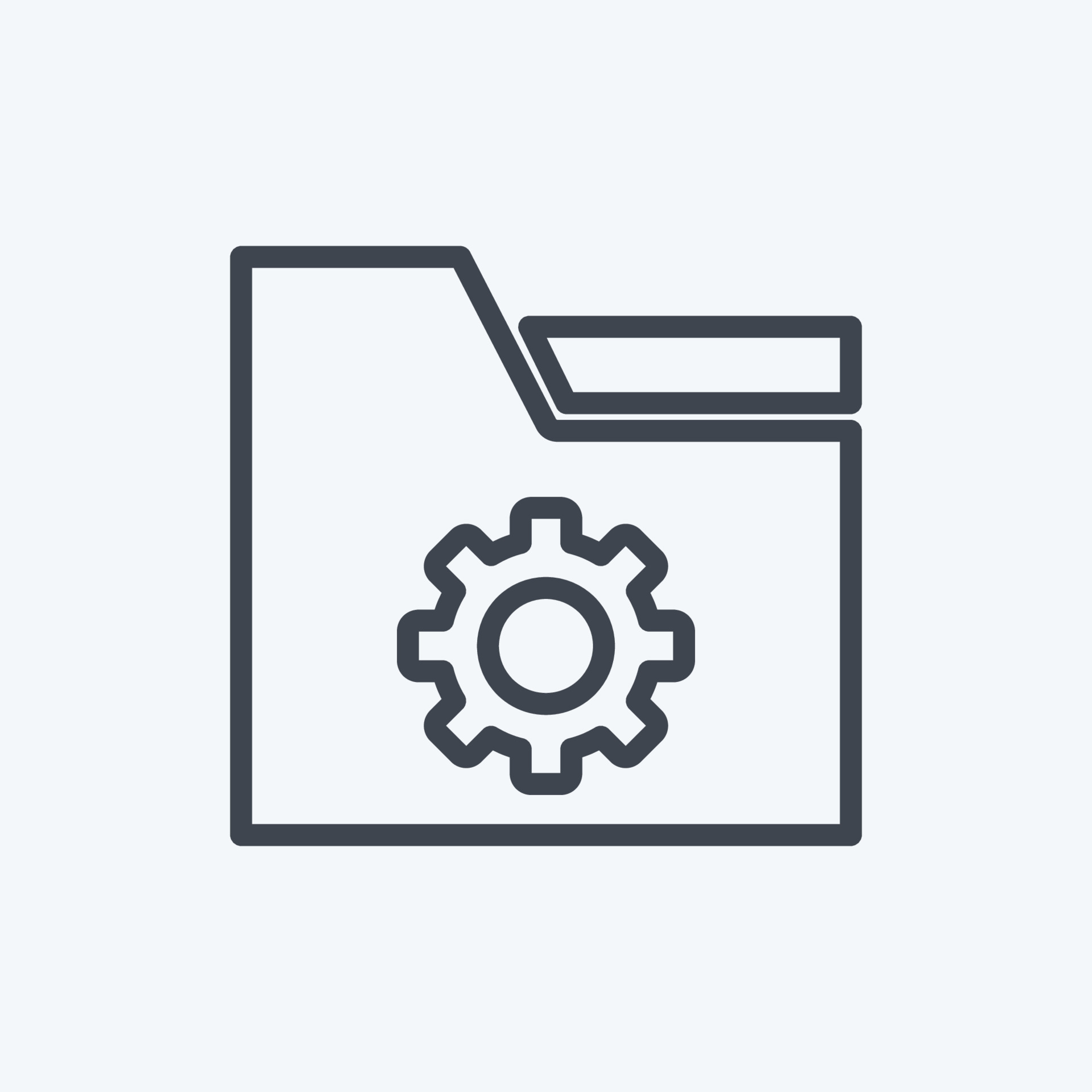 Icon Folder Settings Suitable For User Interface Symbol Line Style Simple Design Editable