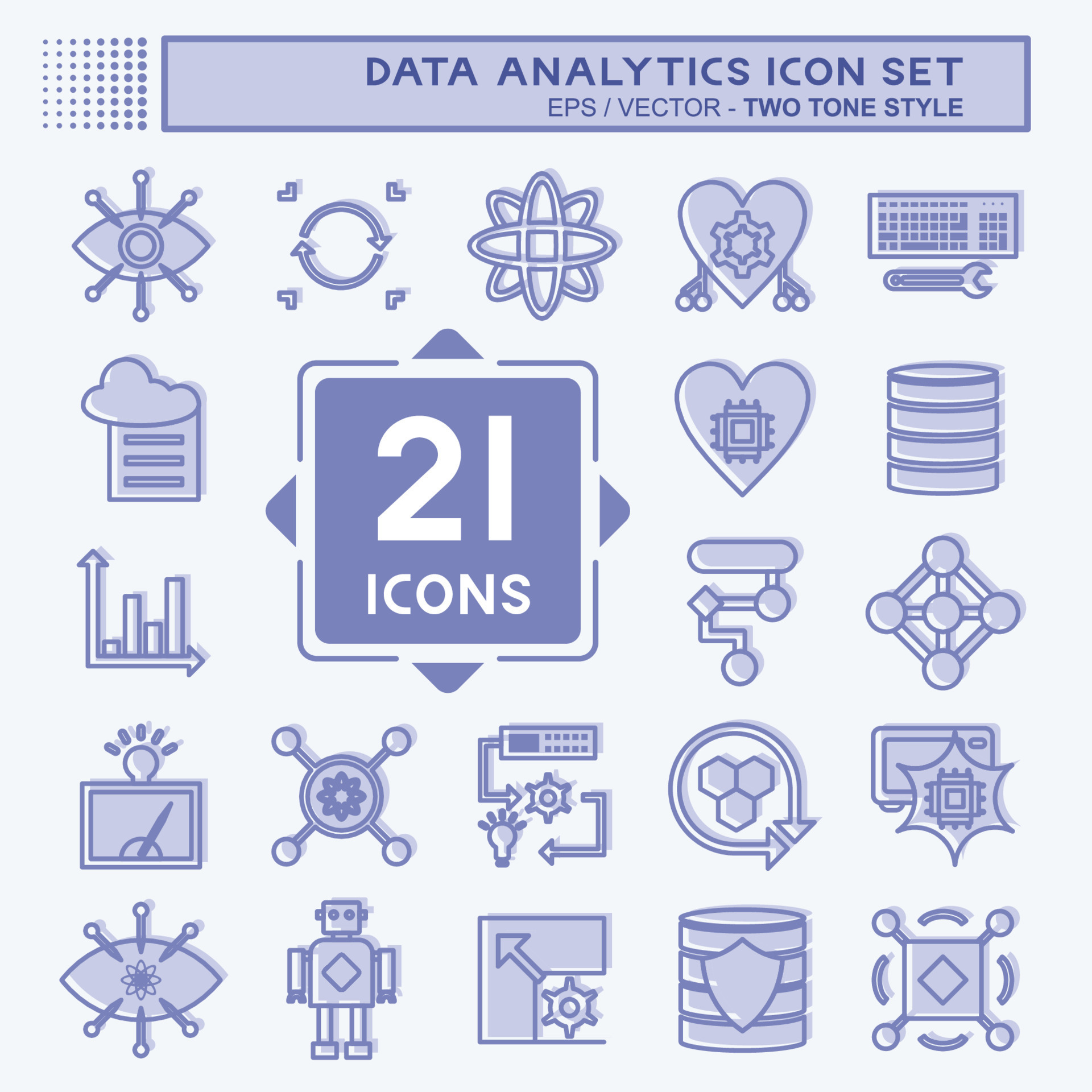 Data Analytics Icon Set. suitable for data analytics symbol. two tone ...