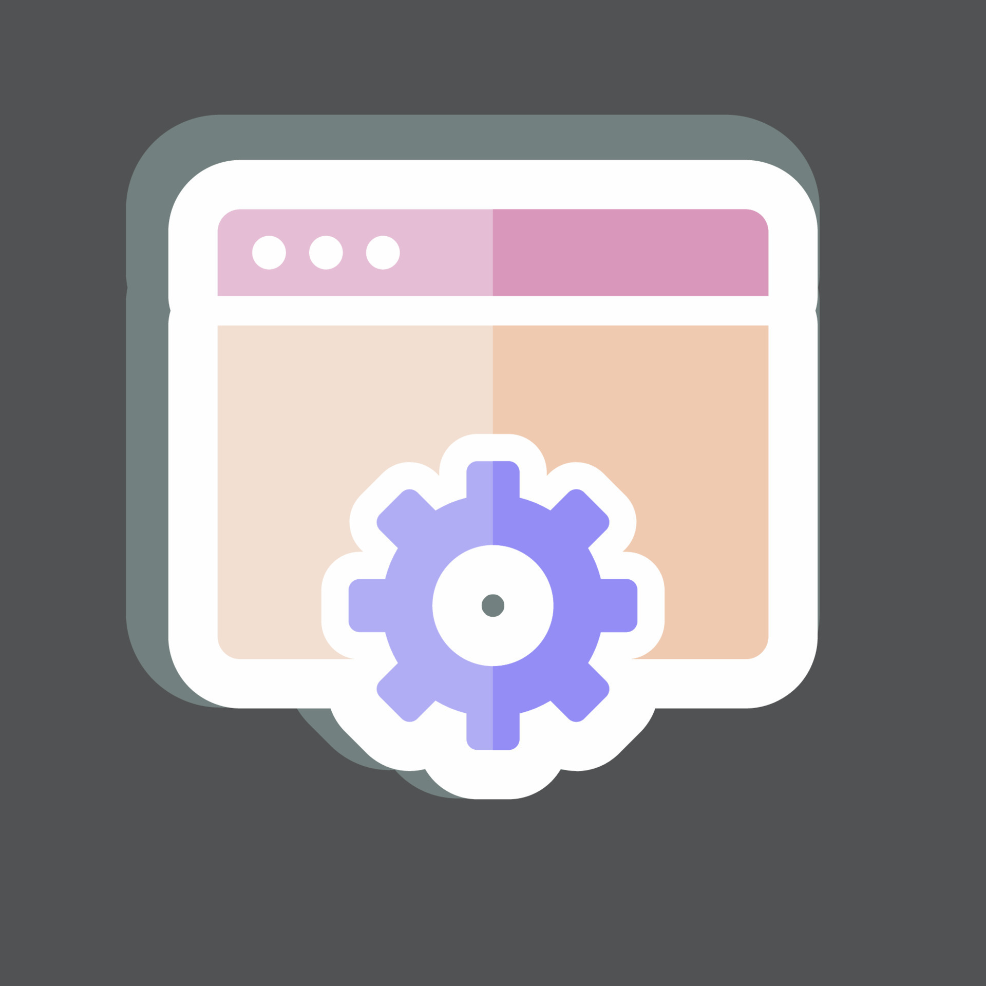 Sticker Browser Settings Suitable For User Interface Symbol Simple Design Editable Design