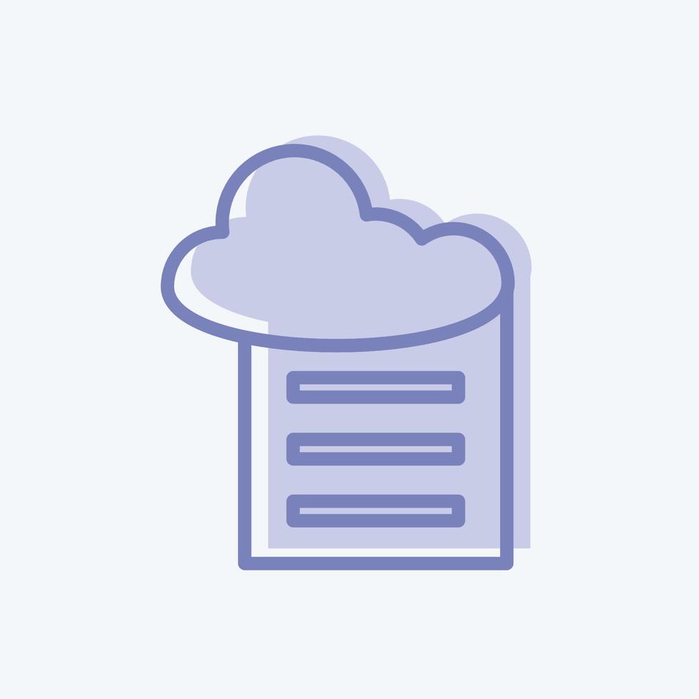 Icon Cloud Reporting Suitable For Data Analytics Symbol Two Tone