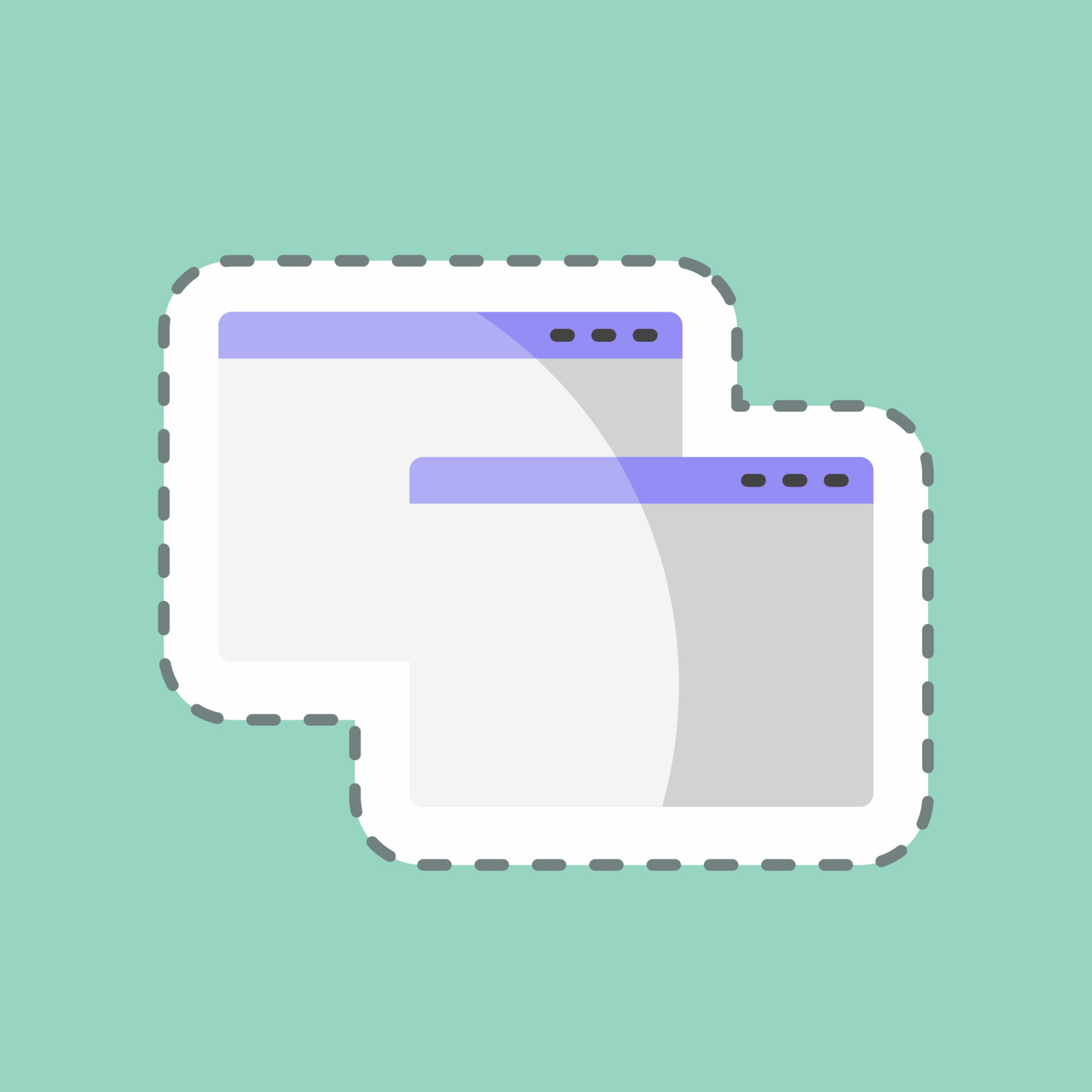 Sticker Line Cut Windows Suitable For Web Interface Symbol Simple Design Editable Design