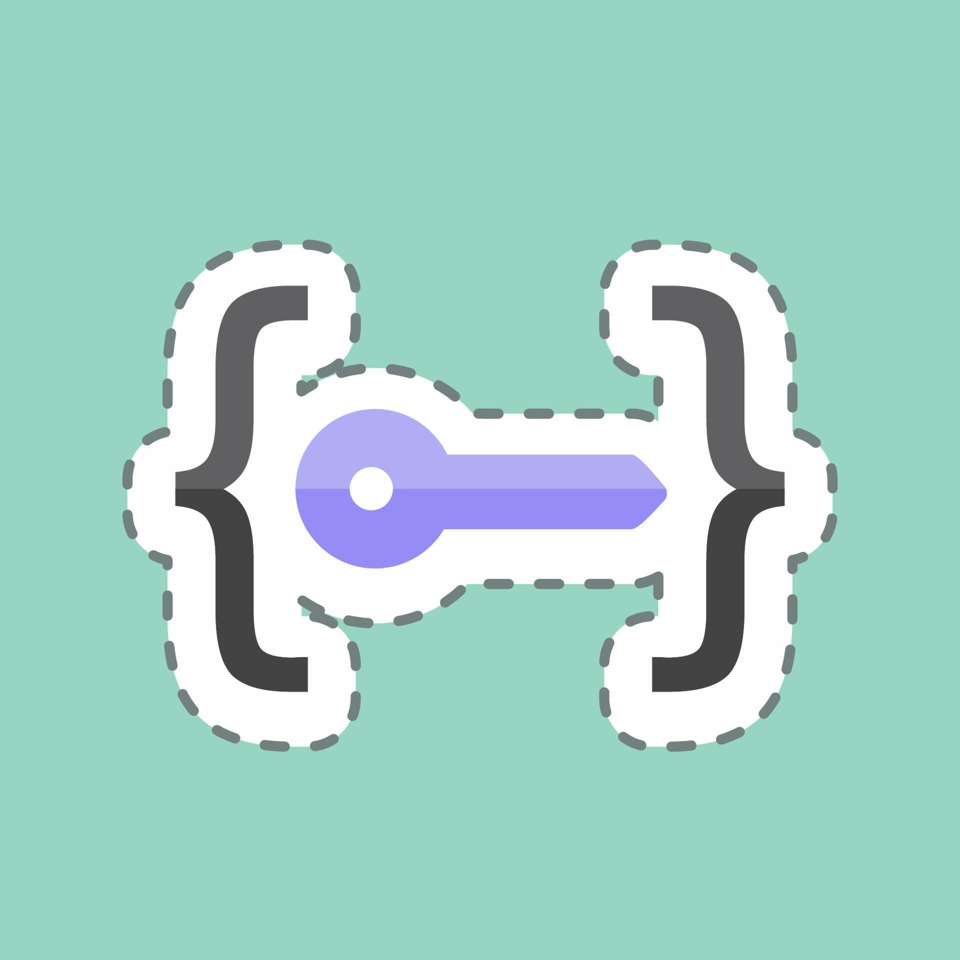 Sticker line cut Unlock Code. suitable for Programming symbol. simple design editable. design ...