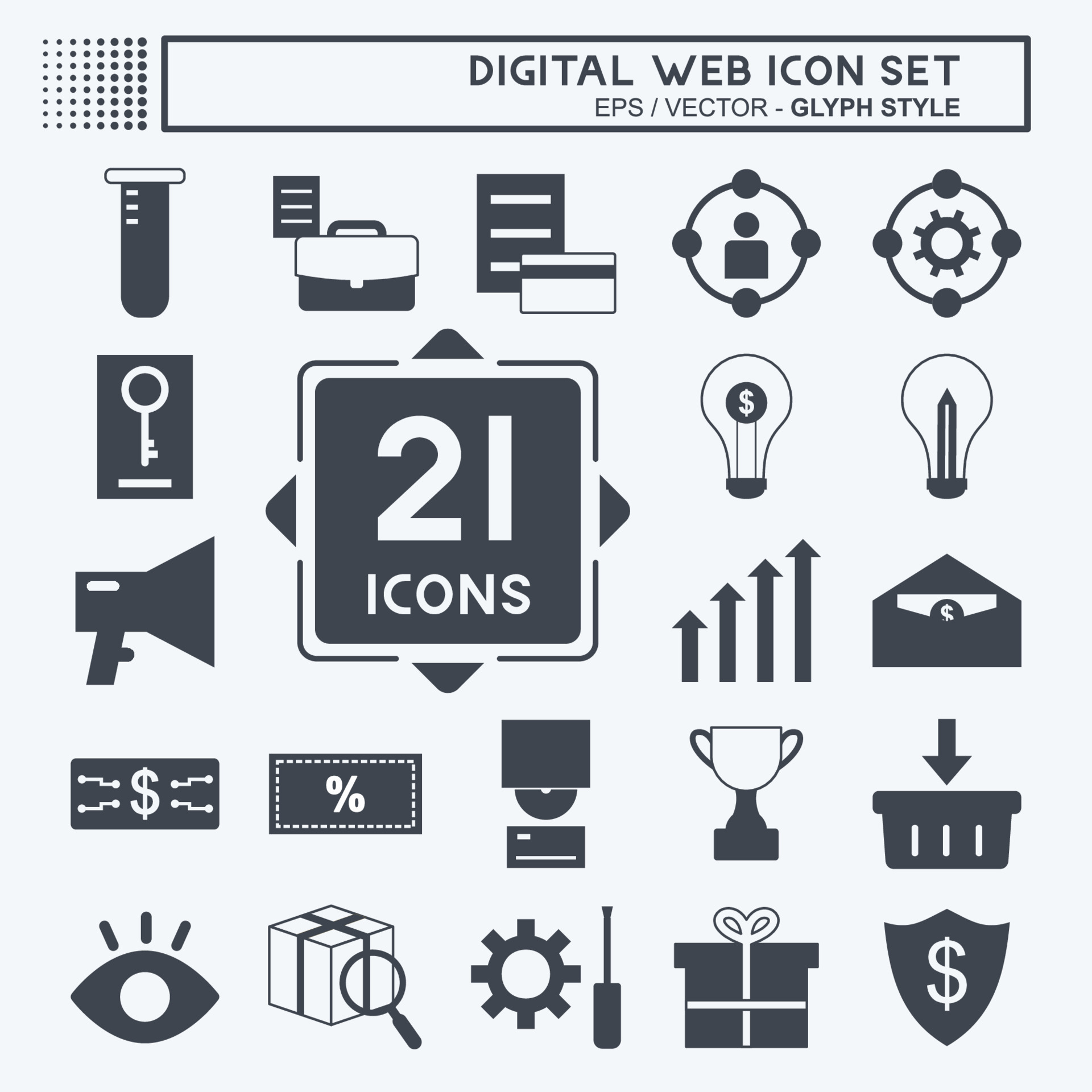Digital Web Icon Set. suitable for digital web symbol. glyph style ...