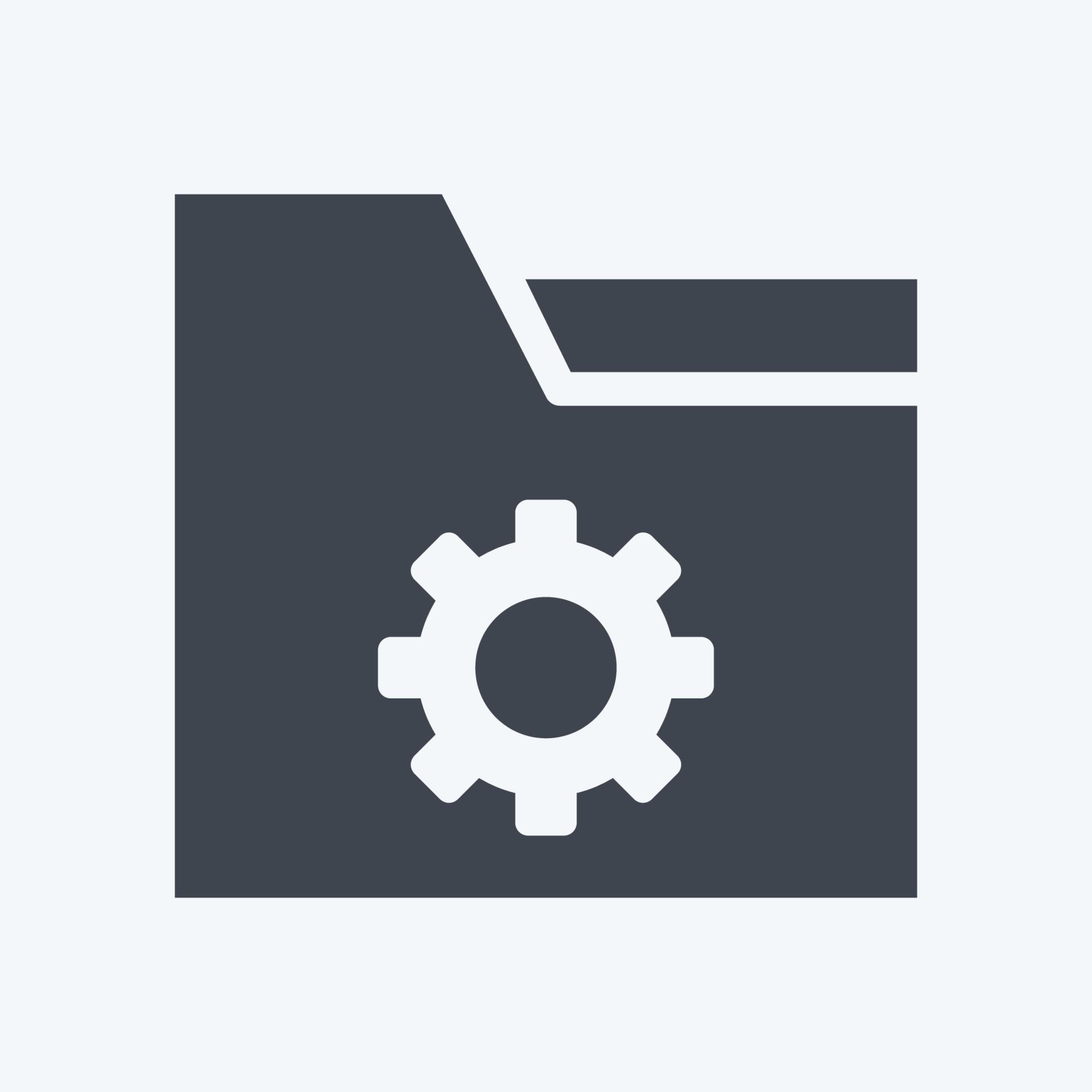 Icon Folder Settings Suitable For User Interface Symbol Glyph Style Simple Design Editable