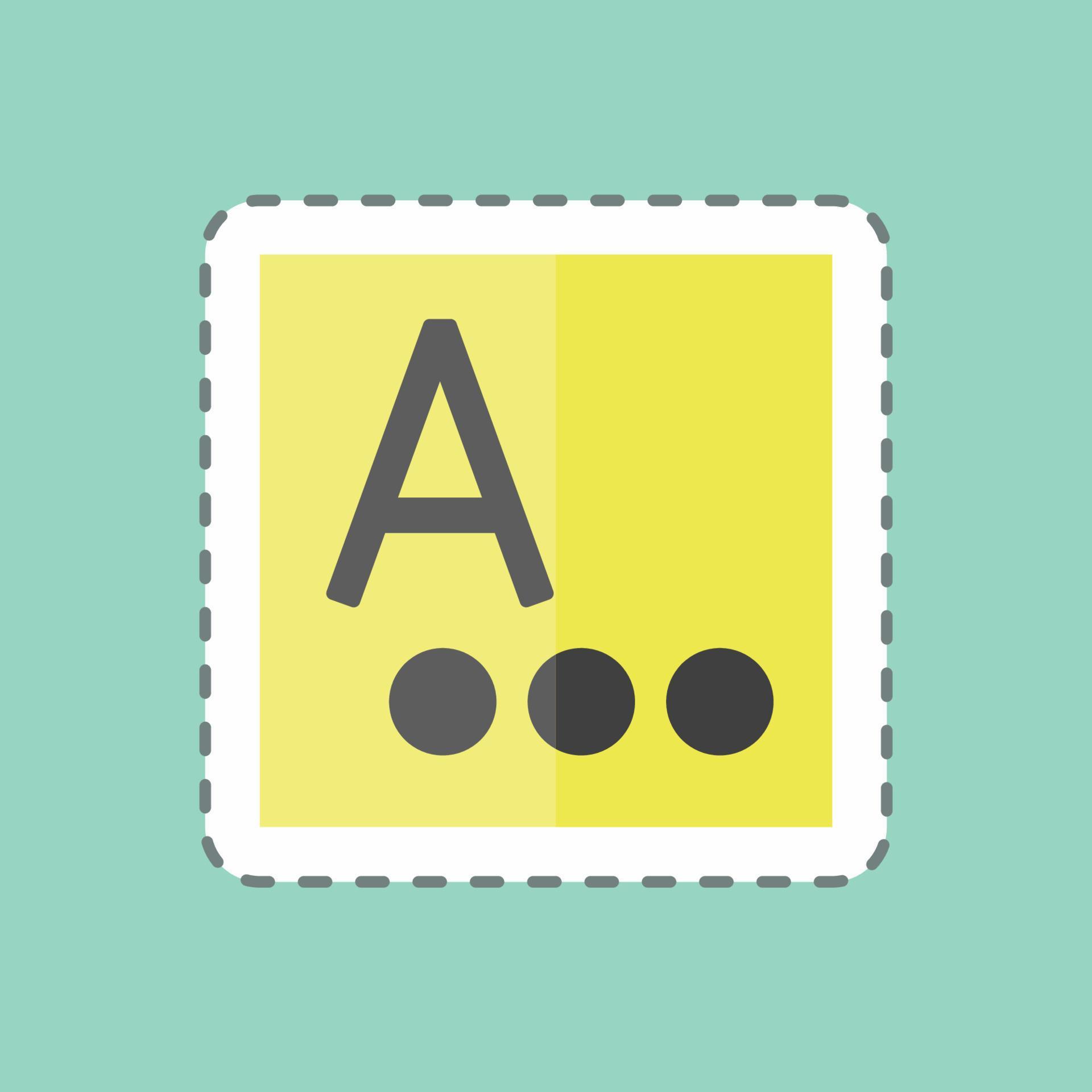 Sticker Line Cut Language And Input Suitable For Mobile Apps Symbol Simple Design Editable